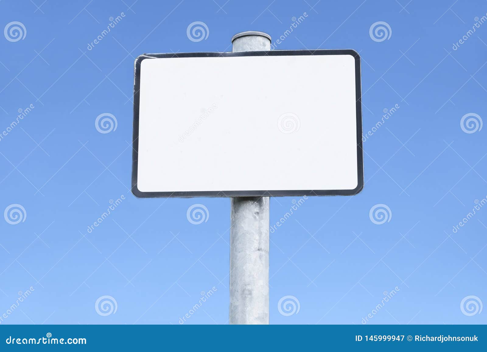 Blank White Board Sign and Empty Blue Sky Stock Image - Image of ...