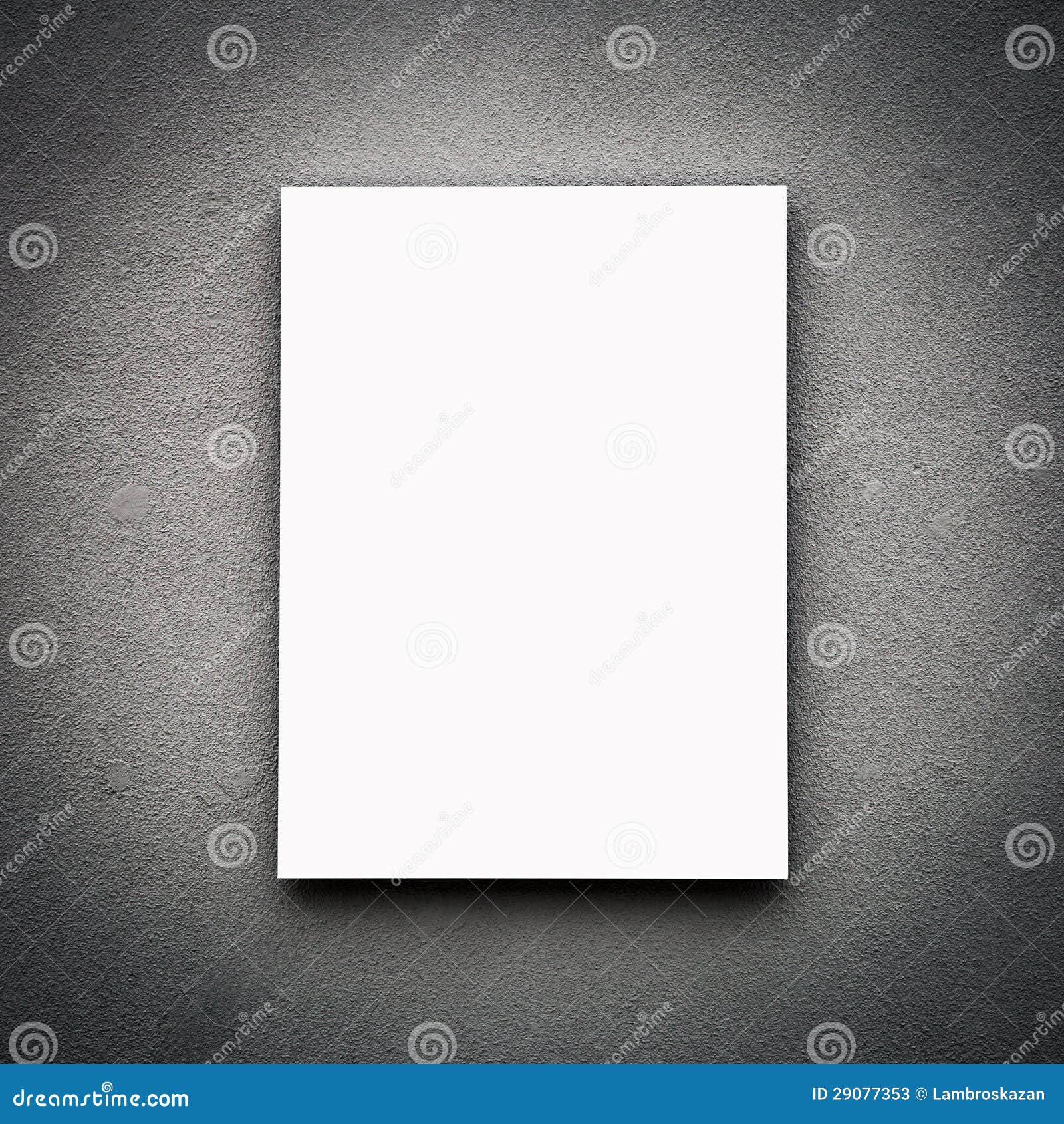 Blank White Board on Wall stock image. Image of canvas - 29077353