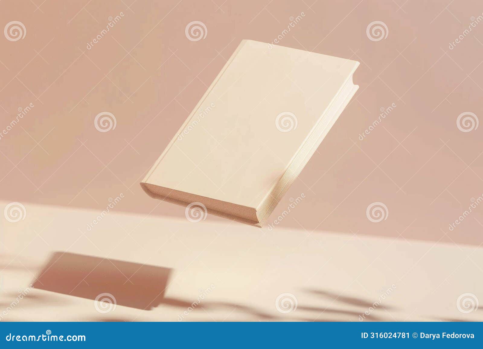 Blank White Book on Beige Background with Soft Shadow Stock Image ...