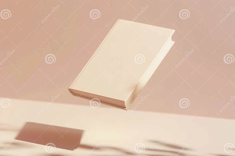 Blank White Book on Beige Background with Soft Shadow Stock Image ...