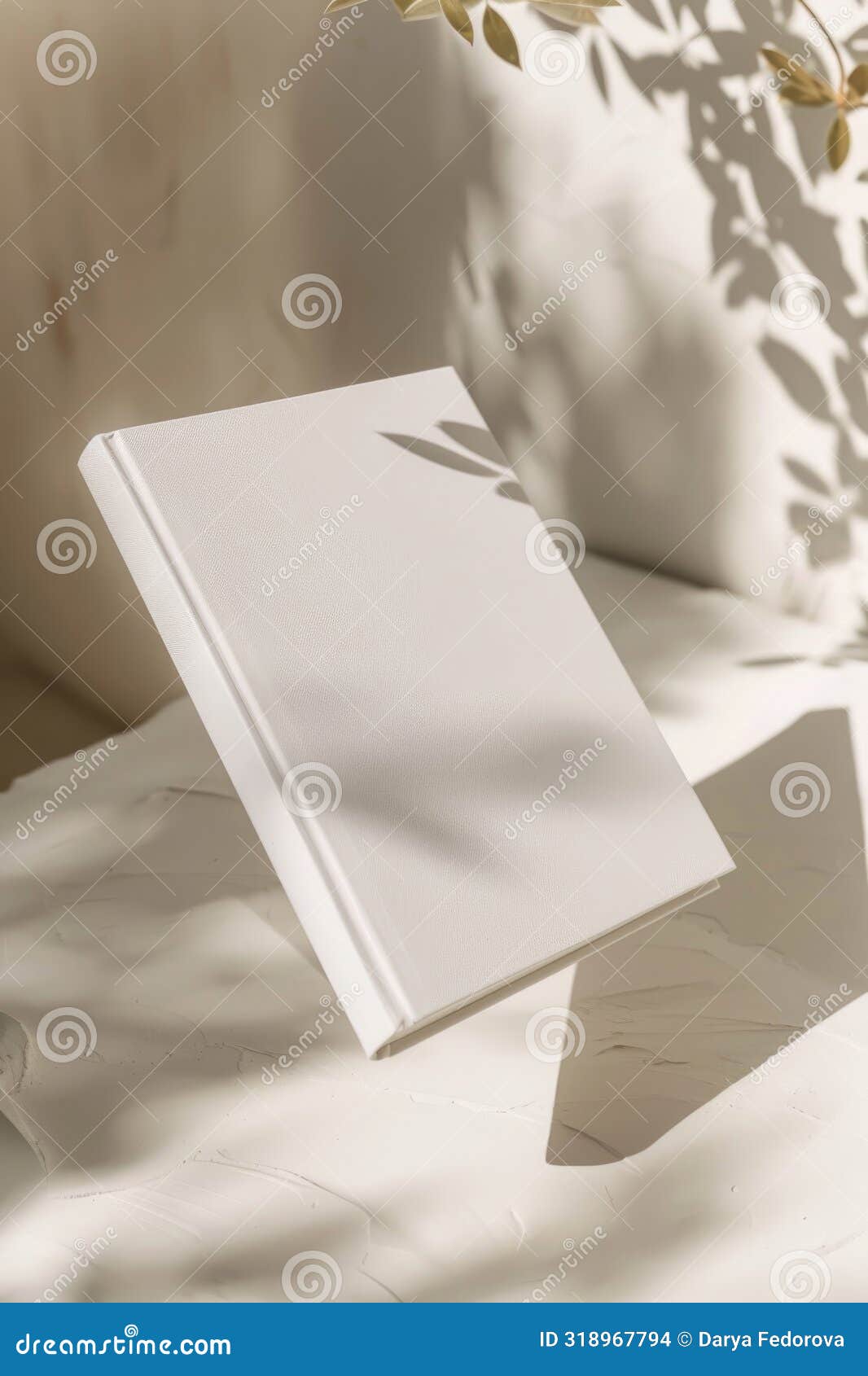 Blank White Book on Beige Background with Soft Shadow Stock Photo ...