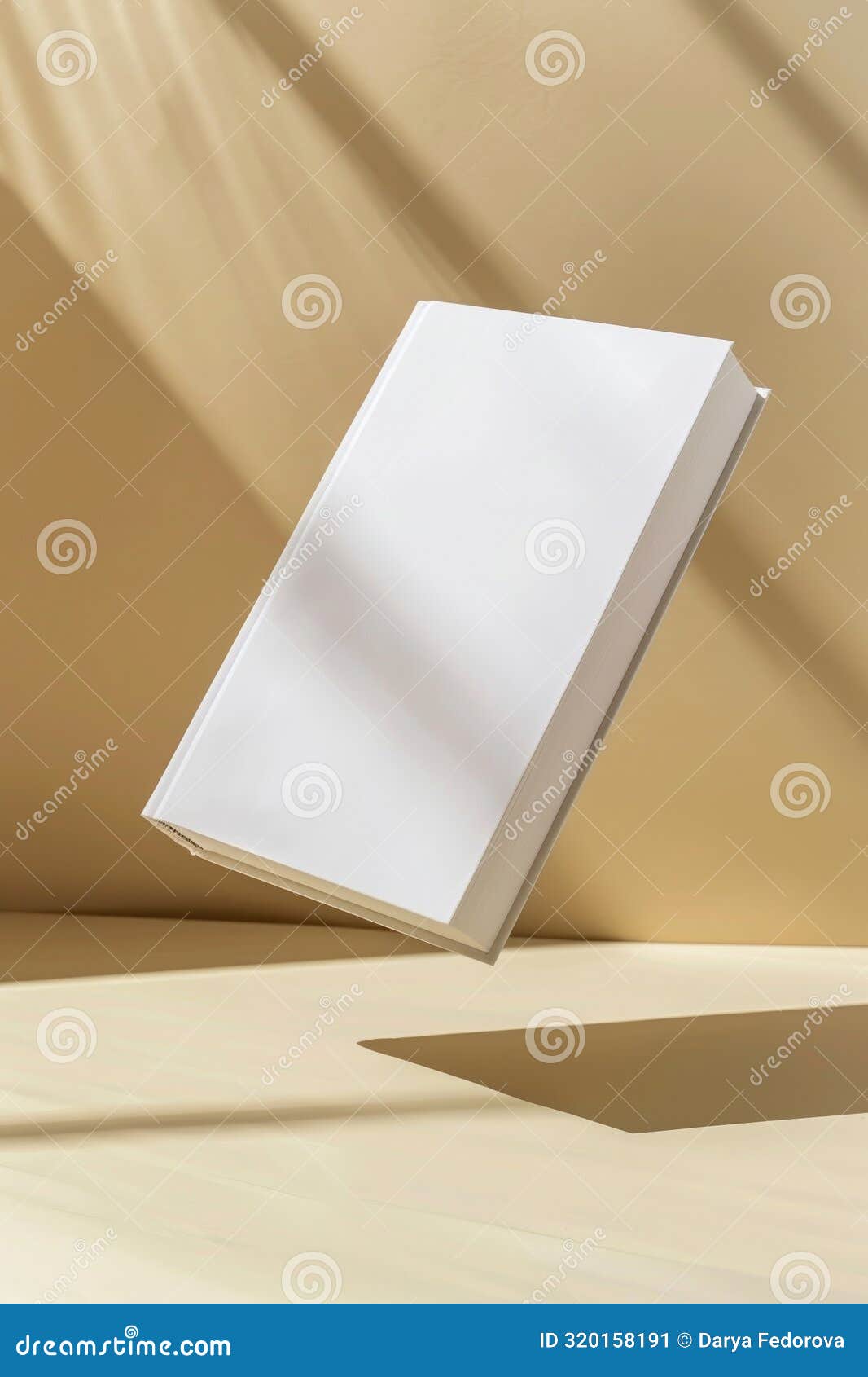 Blank White Book on Beige Background with Soft Shadow Stock Image ...