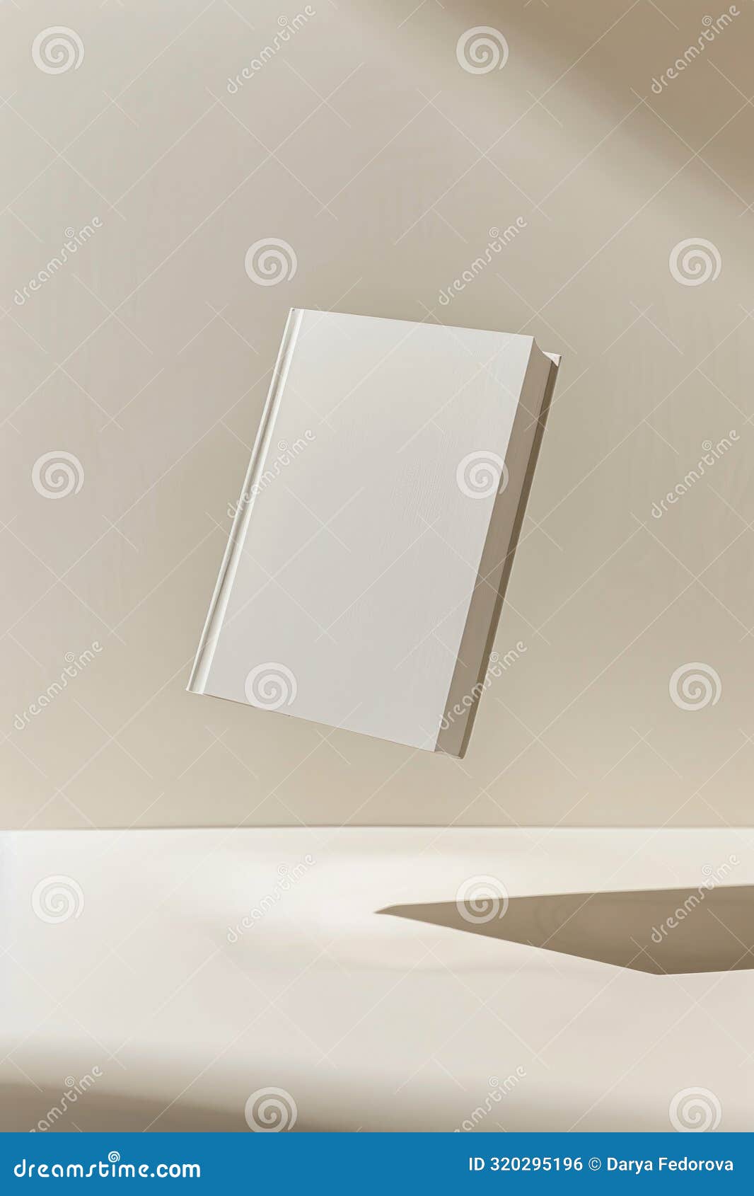 Blank White Book on Beige Background with Soft Shadow Stock Photo ...