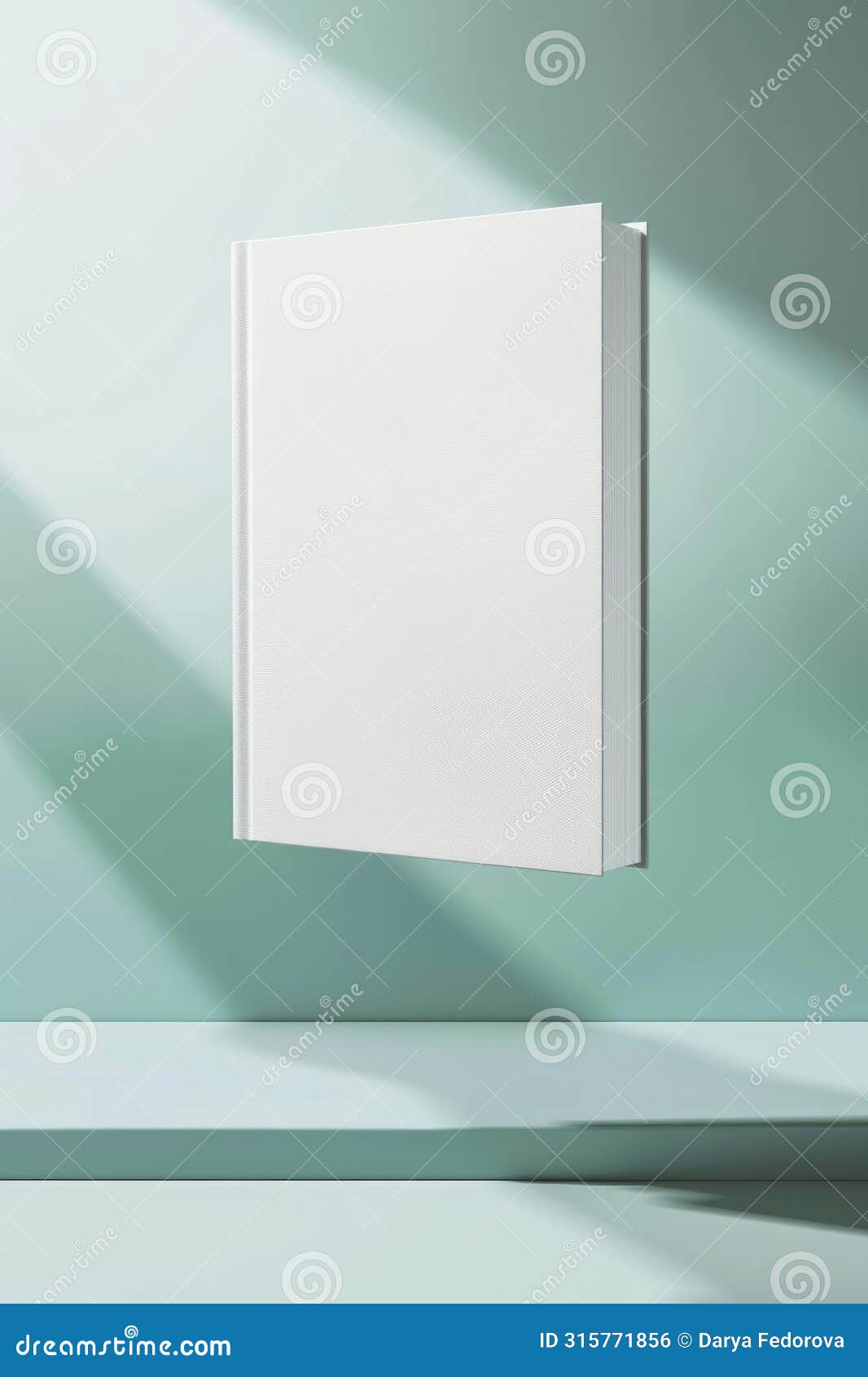 Blank White Book on Blue Background with Soft Shadow Stock Photo ...