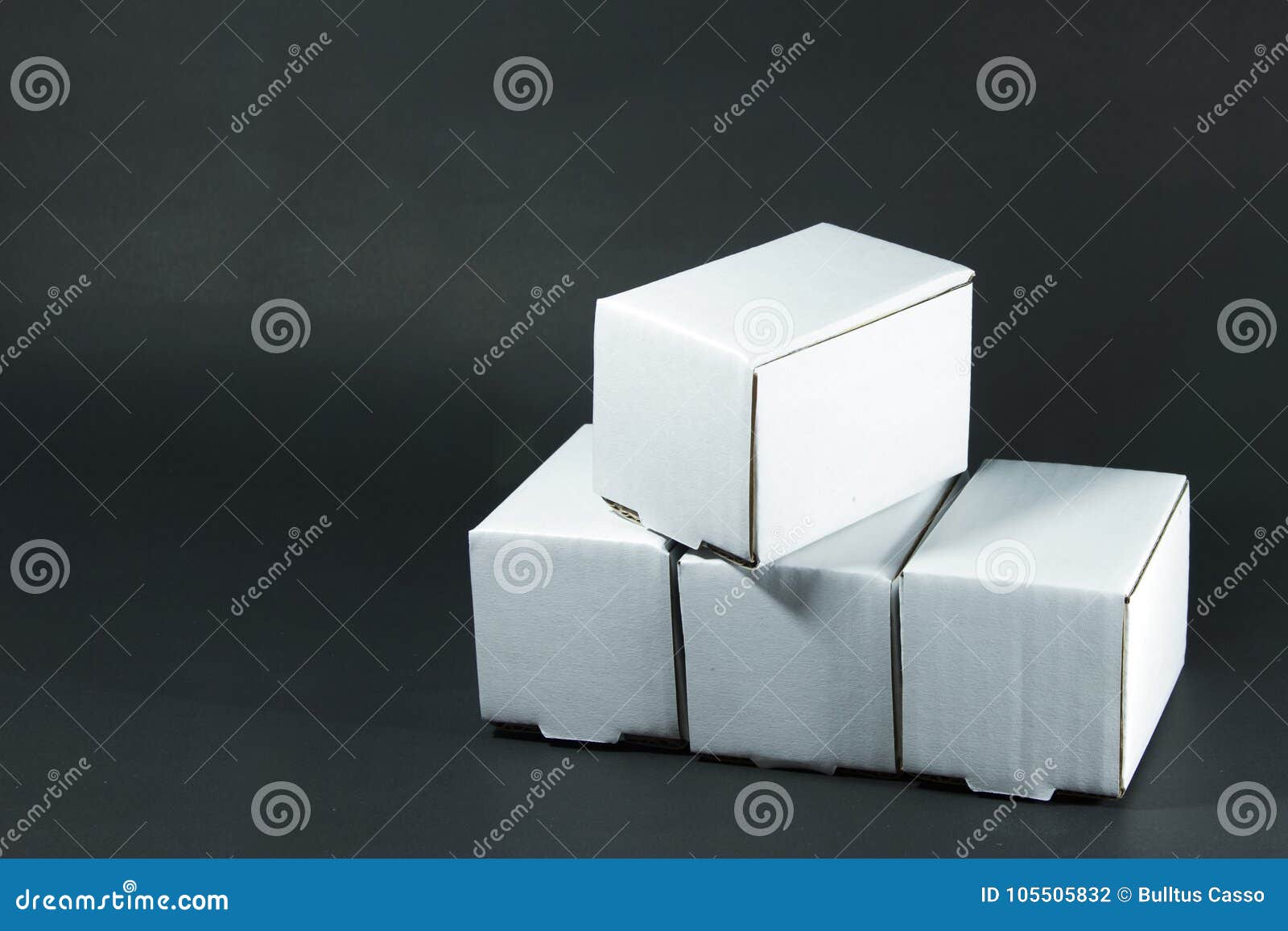 Blank White Box on Black Background. Stock Photo - Image of business ...