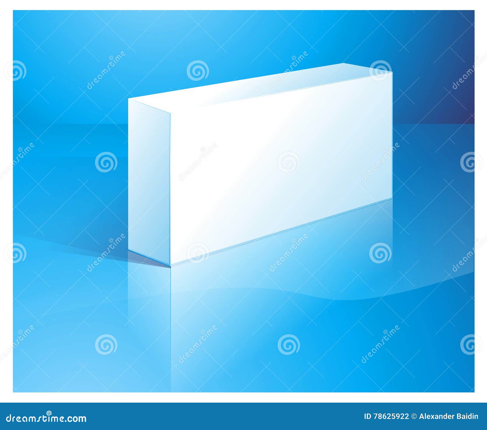 Blank White Box on Blue Background. Stock Illustration - Illustration ...