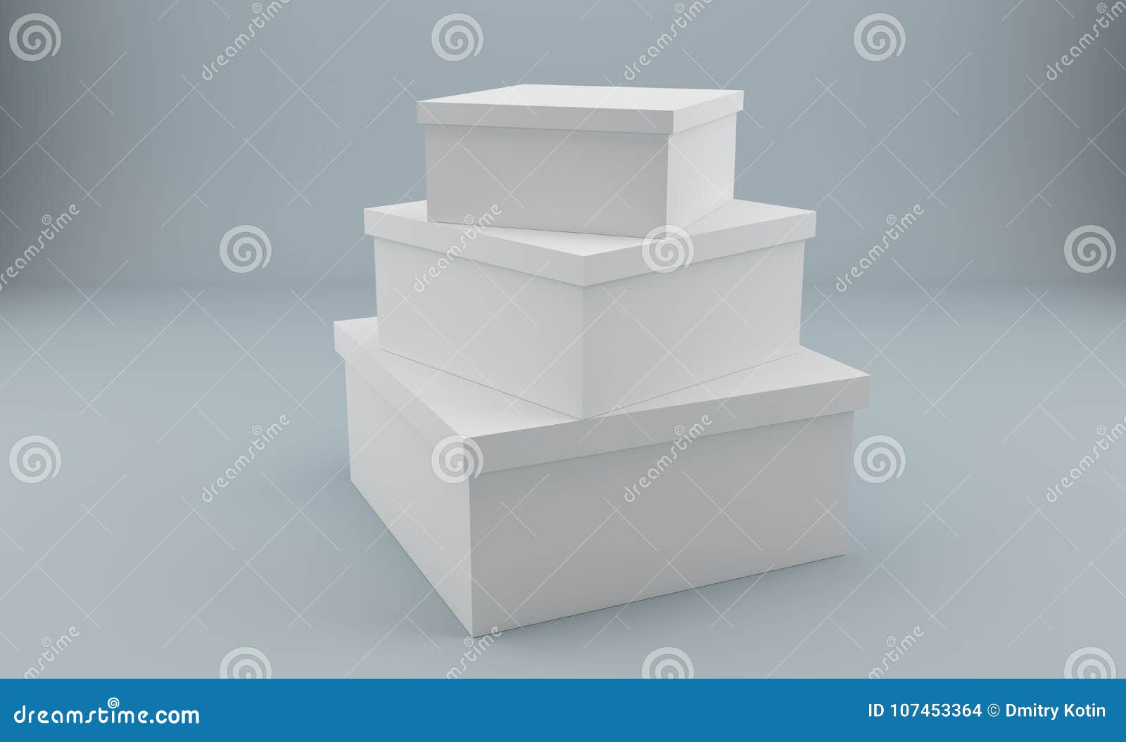 Blank White Box Isolated on White. 3d Rendering. Stock Illustration ...