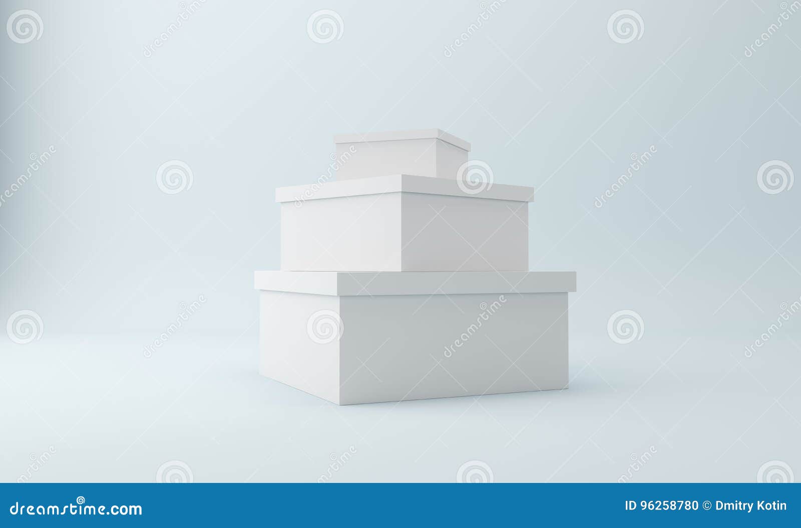 Blank White Box Isolated on White. 3d Rendering. Stock Illustration ...