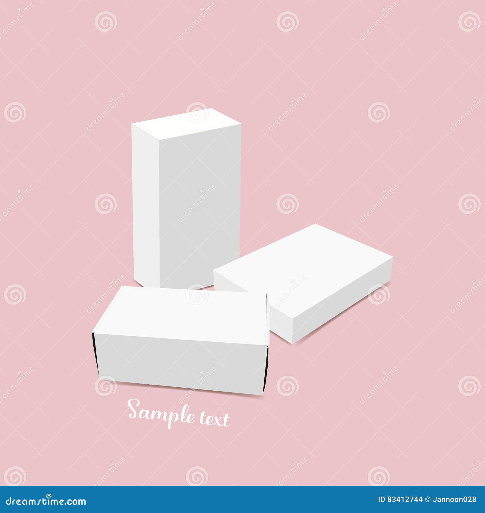 Blank White Box Mock Up. Vector Illustration Stock Vector ...