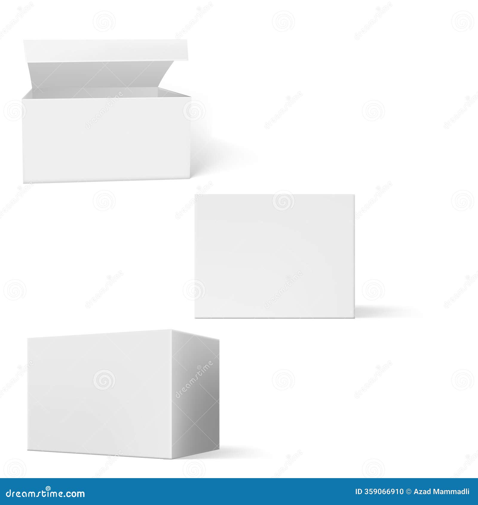 Blank White Box Packaging Mockup Set with Open Box Vector Stock ...