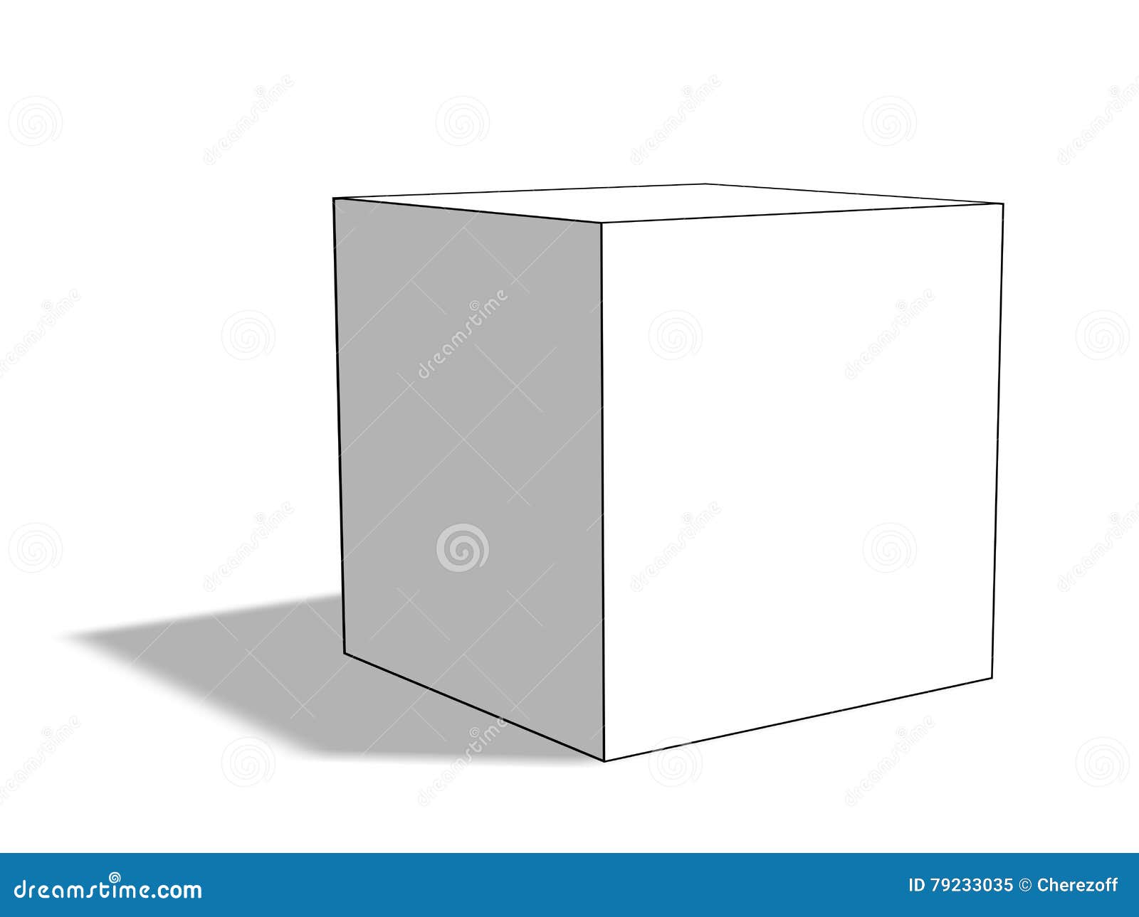Blank White Box with Shadow Stock Illustration - Illustration of square ...