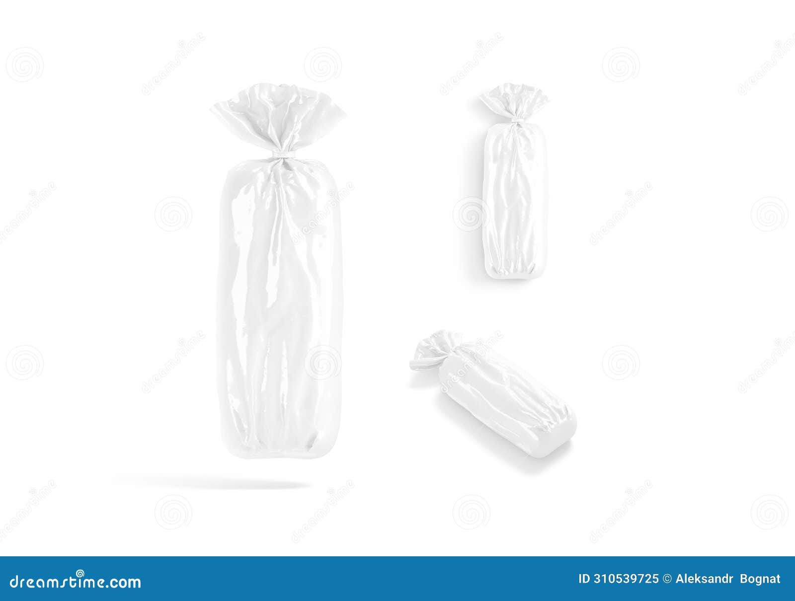 Blank White Bread Cellophane Pack Mockup, Different Views Royalty-Free ...