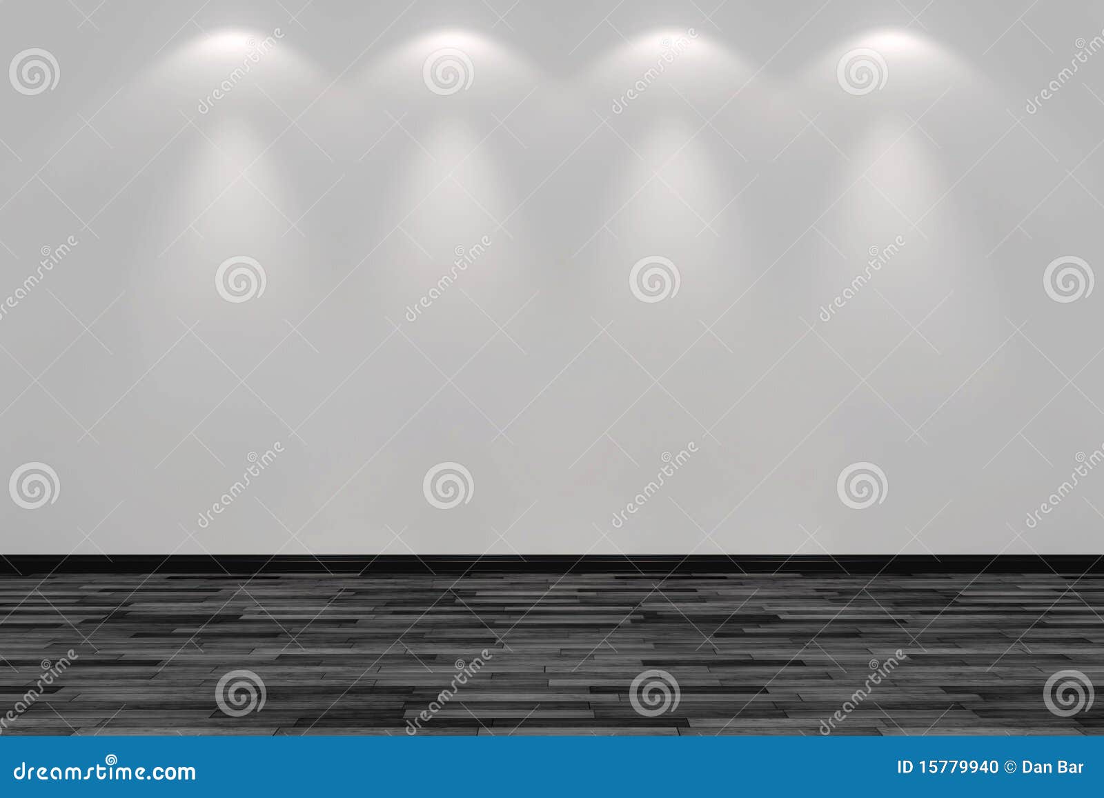 Blank White Brick Wall Lit by Four Spot Lights Stock Illustration ...