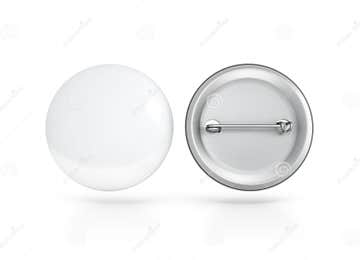 Blank White Button Badge Mockup, Front and Back Side, Clipping Path ...