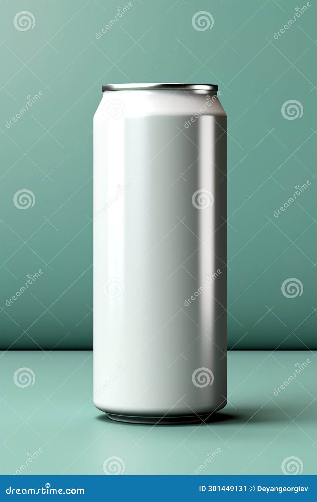 Blank White Can of Soda Sitting on a Table. Can Mockup. Stock ...