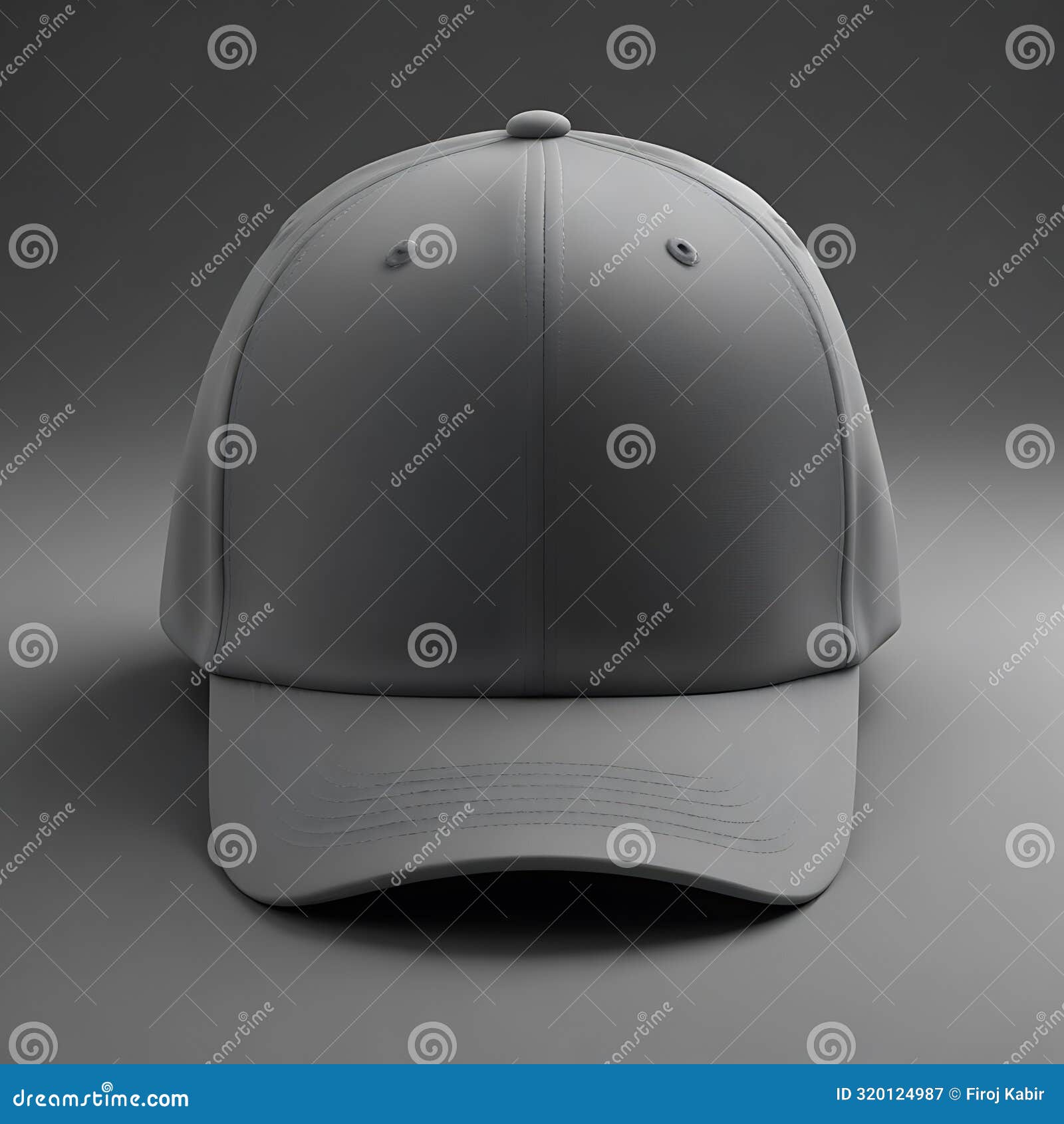 Blank Black and White Gradient Cap Mockup Stock Illustration ...