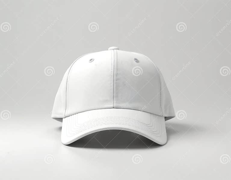 Blank White Cap Lies on White Background. Simple Design for Branding ...