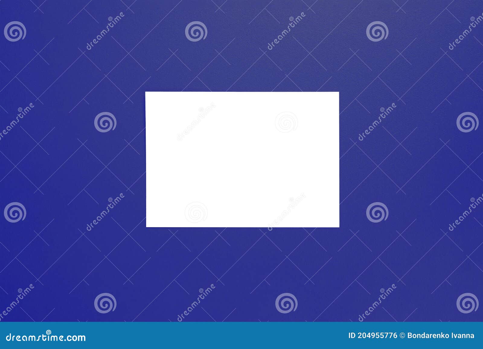 Blank White Card on Bright Blue Color Background Stock Photo - Image of ...