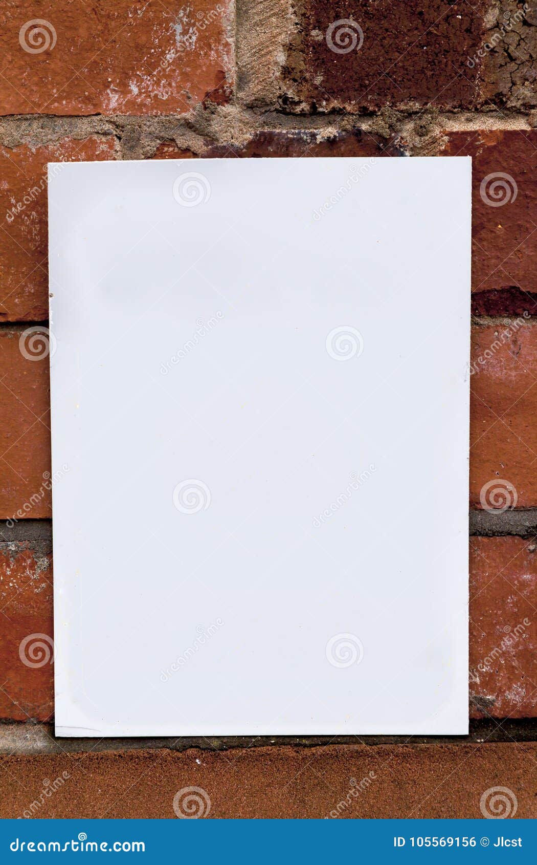 Blank White Card Paper Pasted To A Brick Wall. Stock Photo - Image of ... Blank White Card Paper Pasted To A Brick Wall. Stock Photo - Image of ...