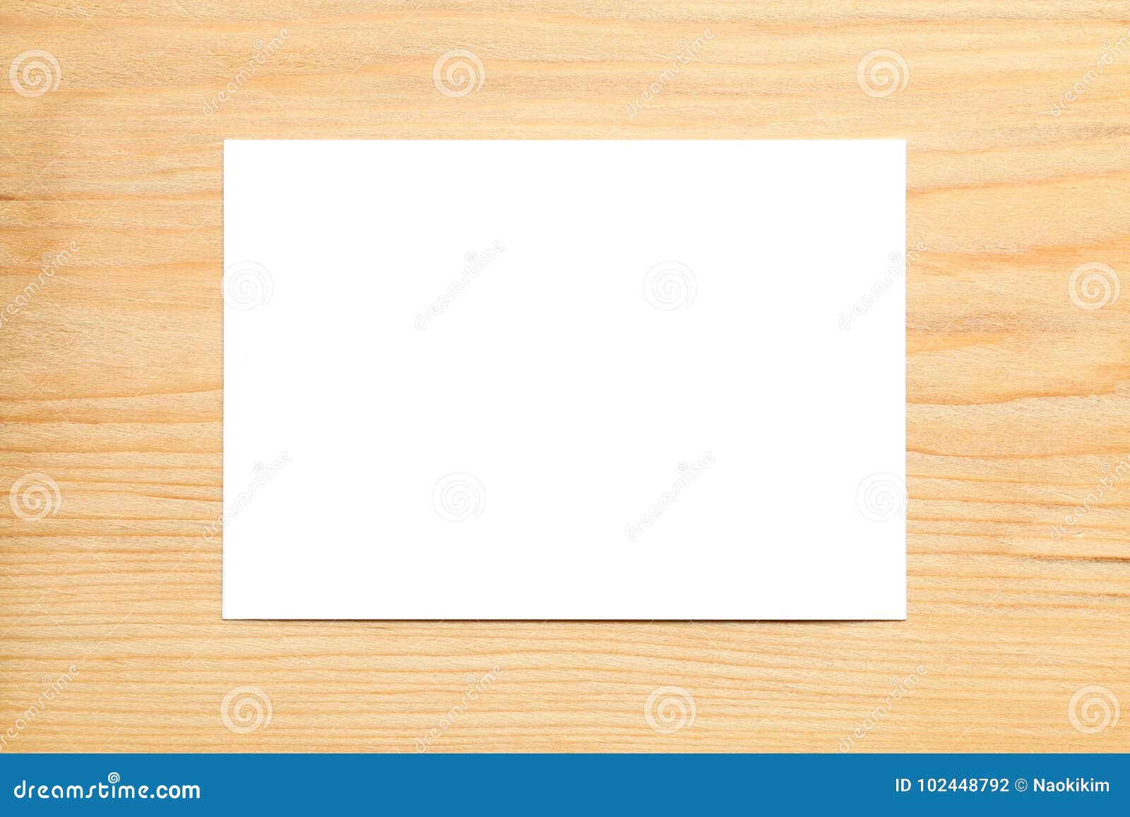 Blank White Card on Wood Background Stock Photo - Image of memo, brown ...