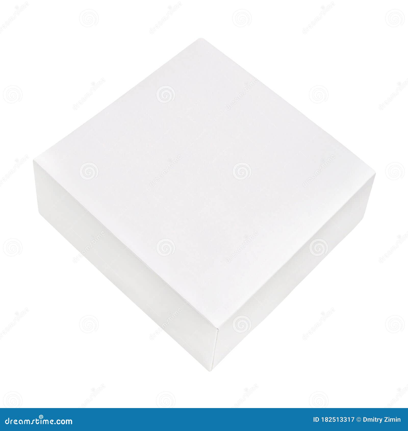 Blank White Cardboard Box Isolated on White Background. Square Paper ...