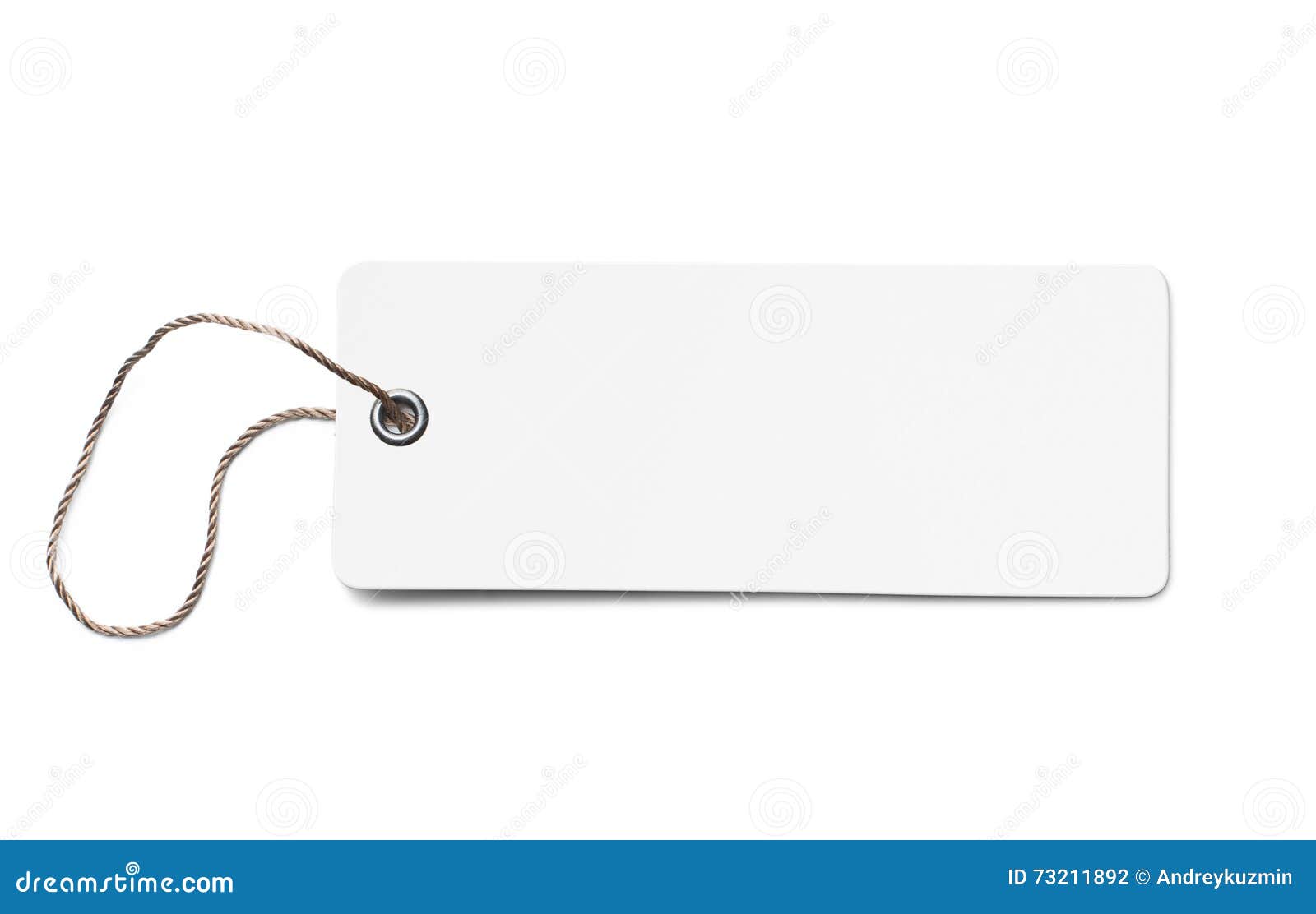 Blank White Cardboard Price Tag or Label Isolated Stock Photo - Image ...