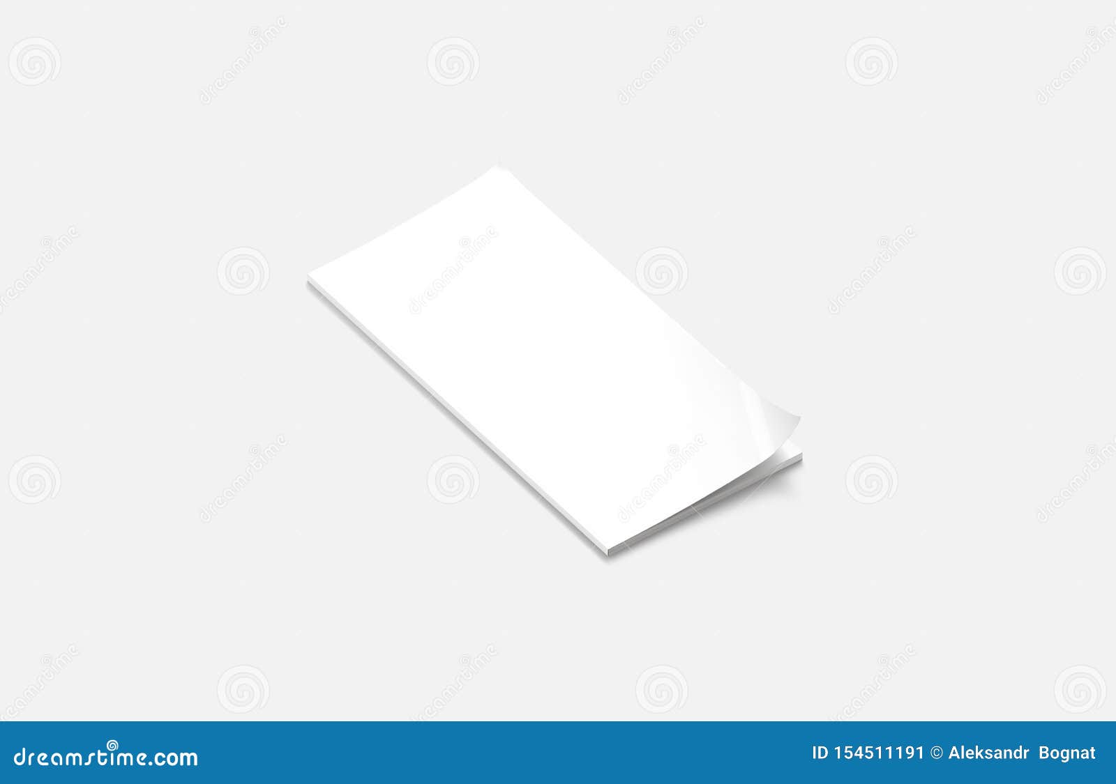 Blank White Closed Rectangular Magazine Mock Up, Side View, Stock ...
