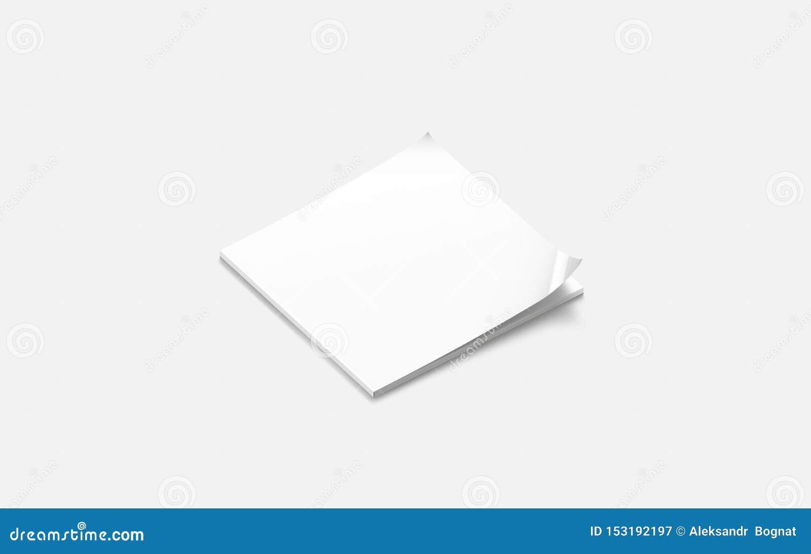 Blank White Closed Square Journal Mock Up, Side View, Stock ...
