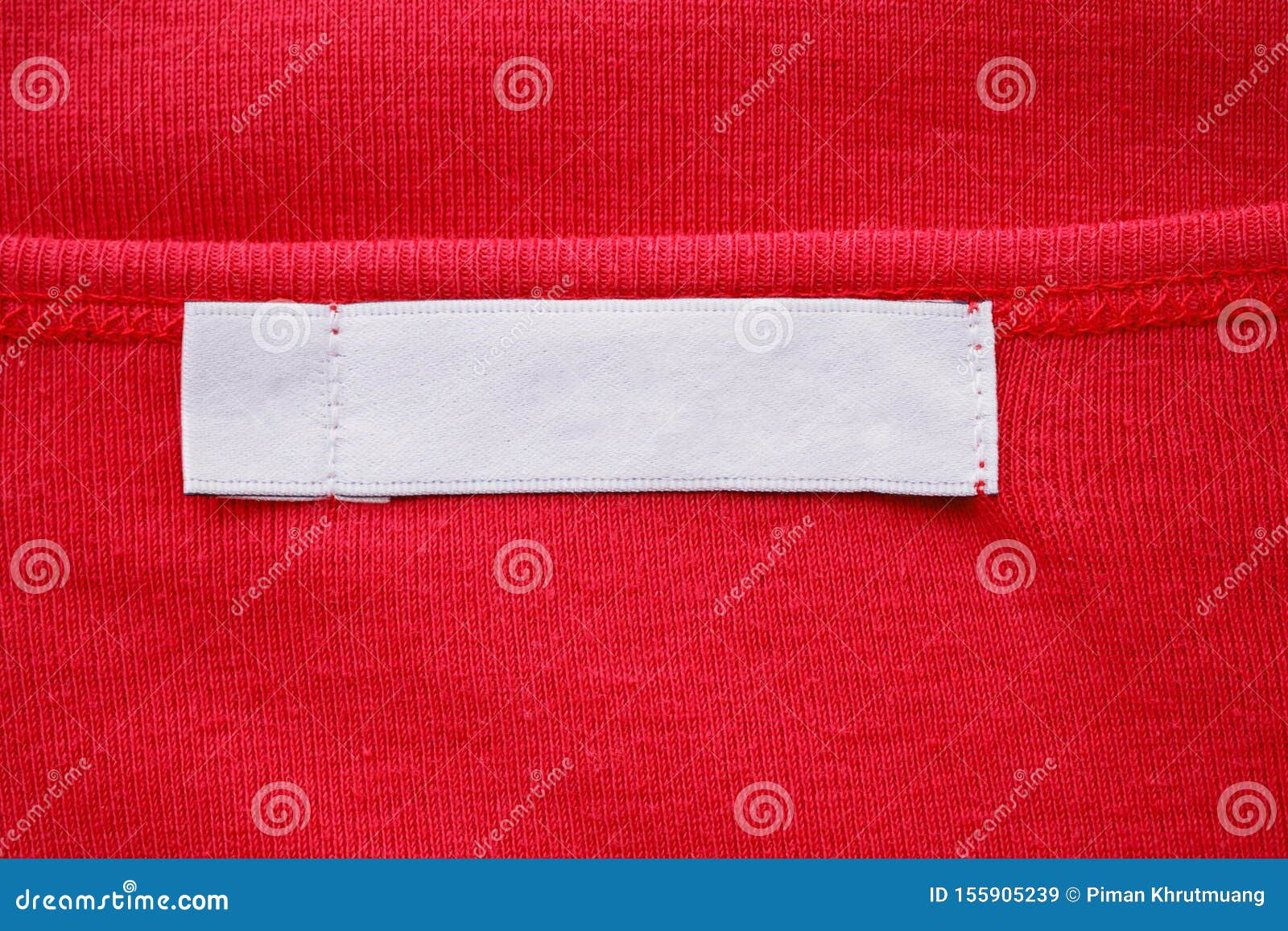 Blank White Clothes Tag Label on New Red Shirt Stock Image - Image of ...