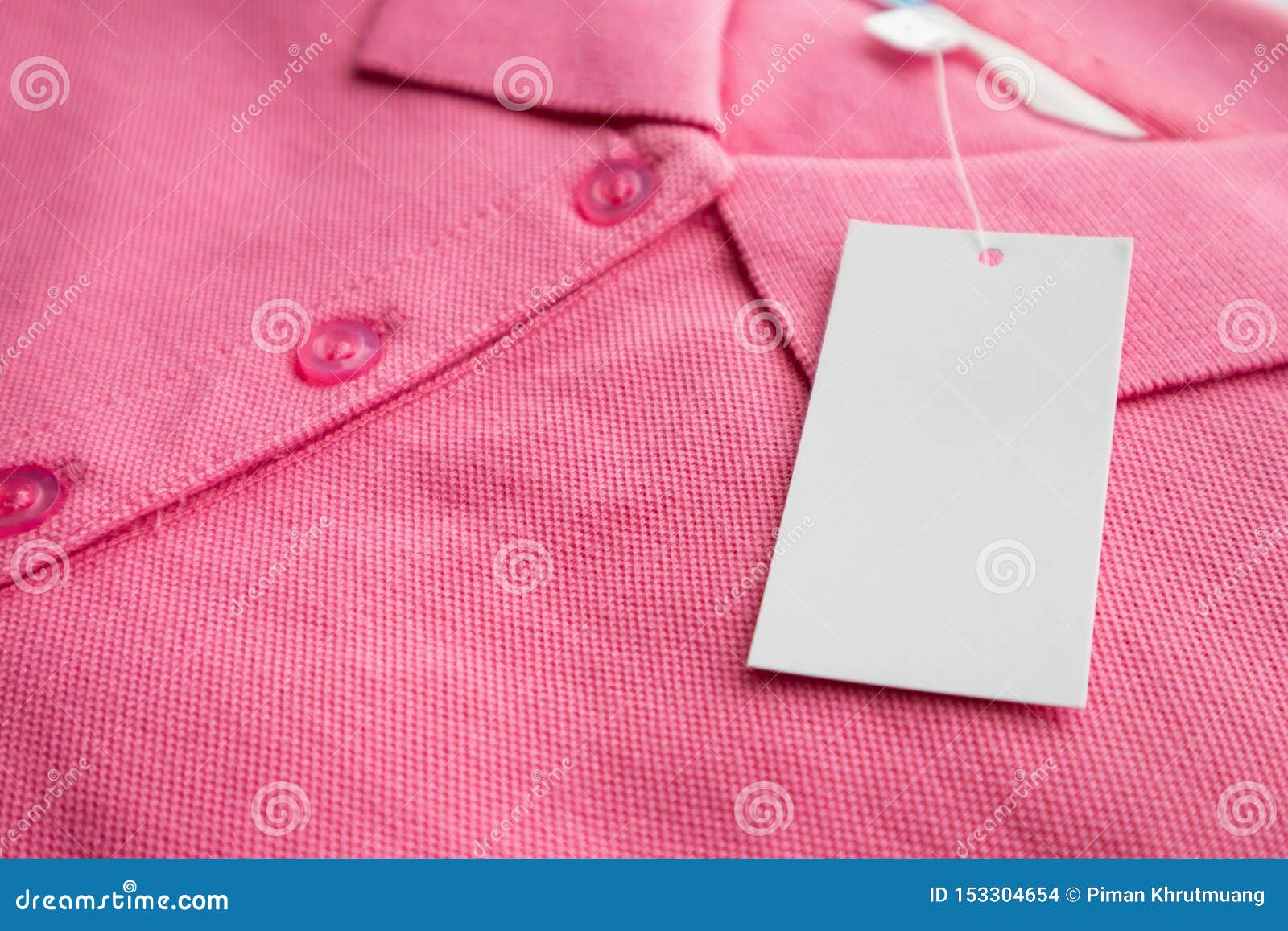 Blank White Clothes Tag Label on New Shirt Stock Photo - Image of cloth ...