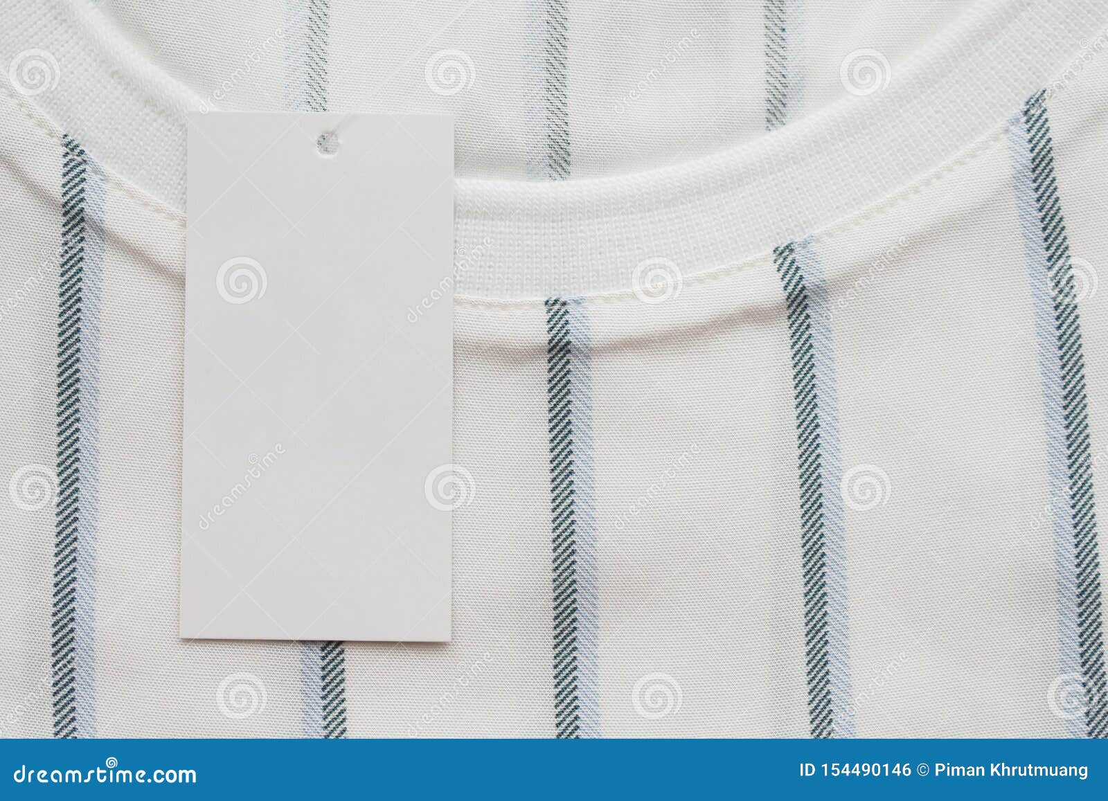 Blank White Clothes Tag Label on New Shirt Stock Photo - Image of clean ...