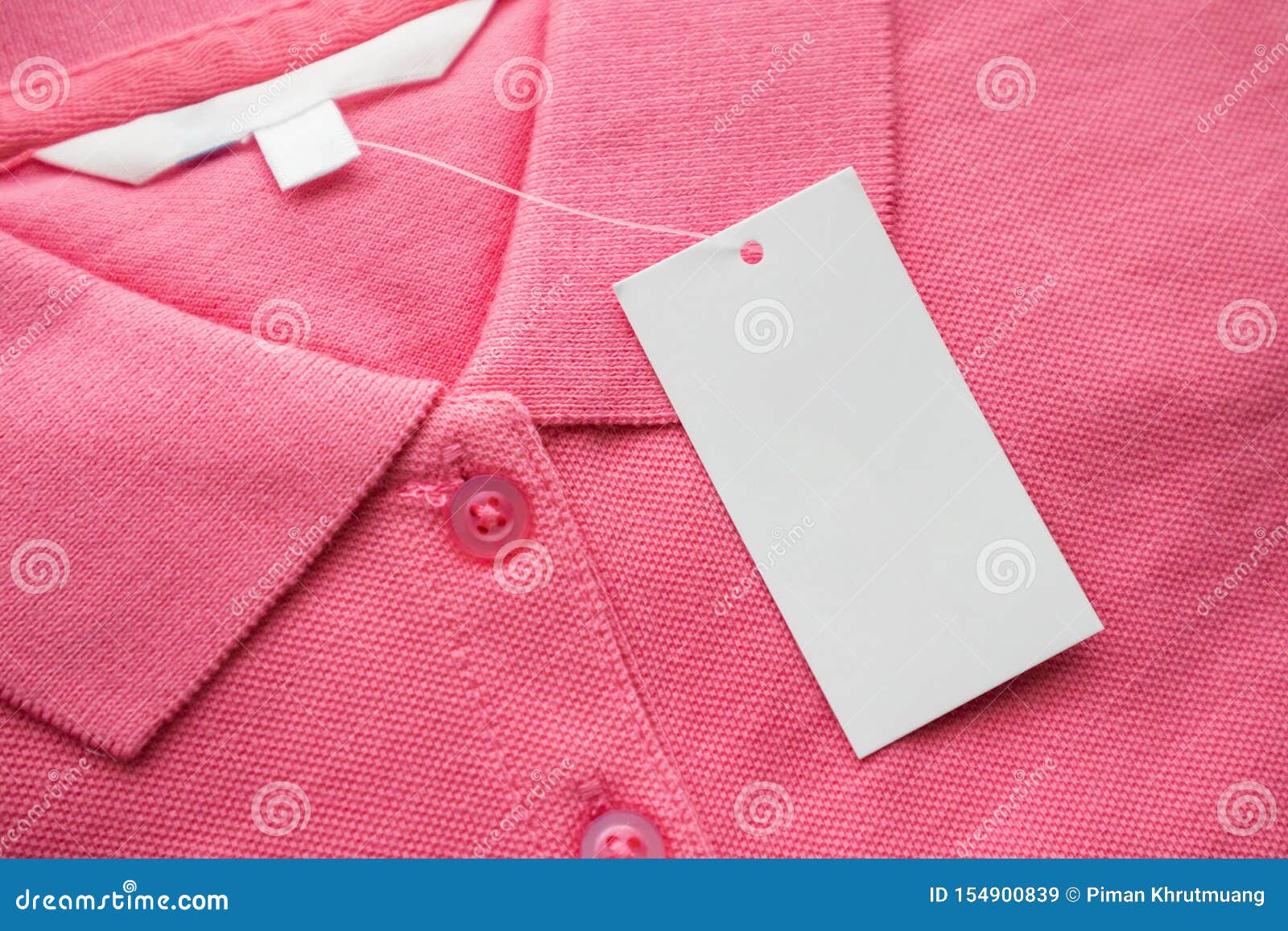 Blank White Clothes Tag Label on New Shirt Stock Image - Image of ...