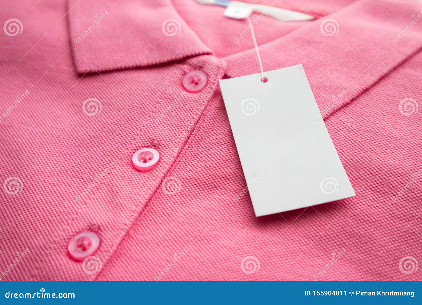 Blank White Clothes Tag Label on New Shirt Stock Image - Image of care ...