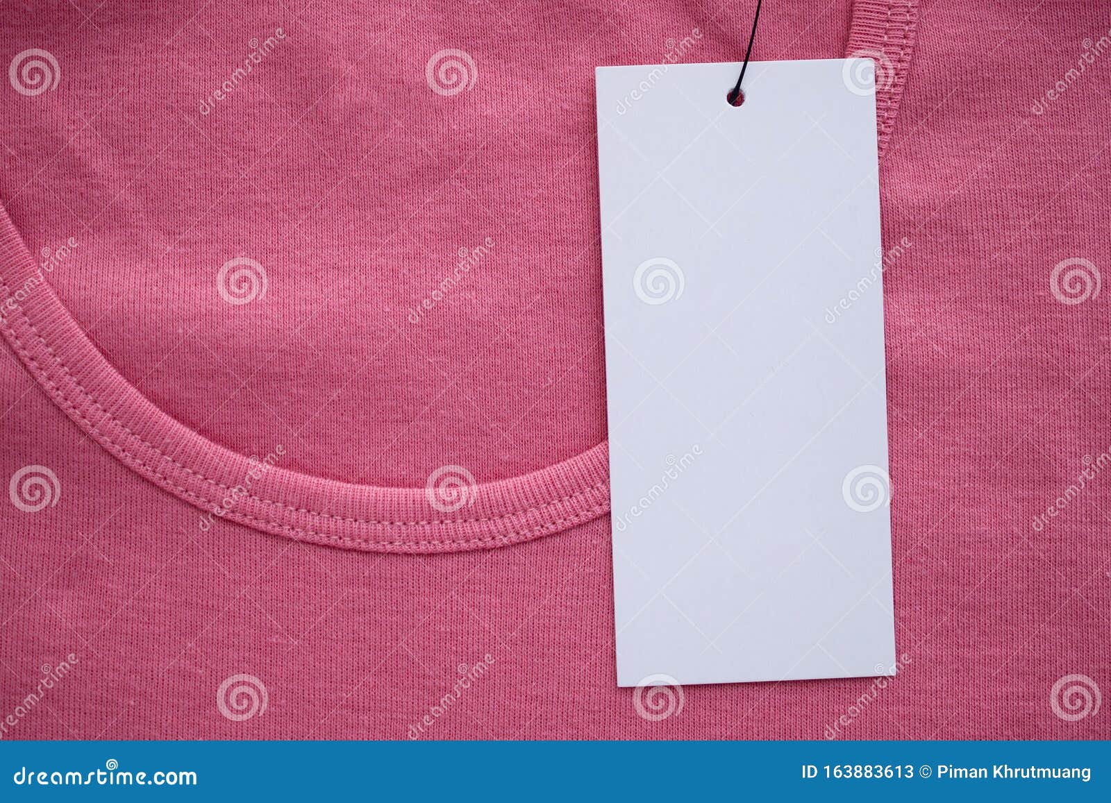 Blank White Clothes Tag Label on New Shirt Stock Image - Image of ...