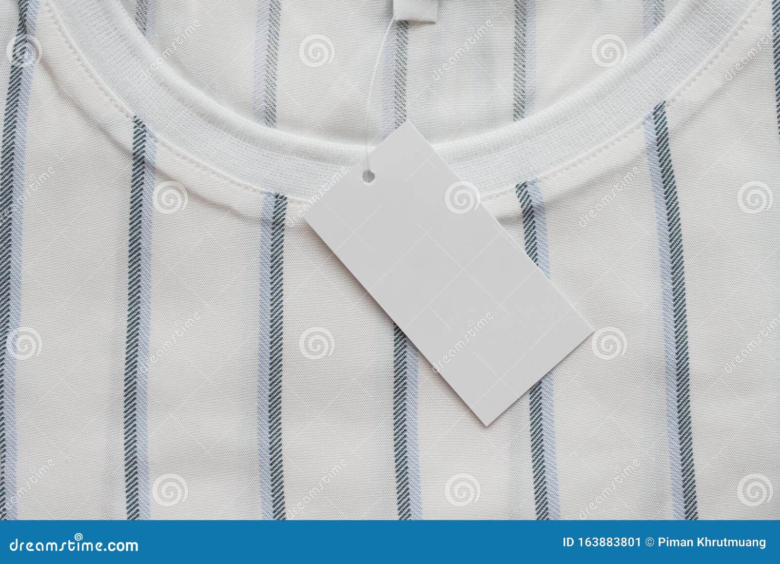 Blank White Clothes Tag Label on New Shirt Stock Image - Image of ...