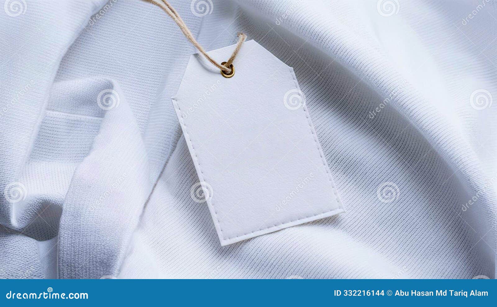 A Blank White Clothing Label Tag Mockup Stock Illustration ...
