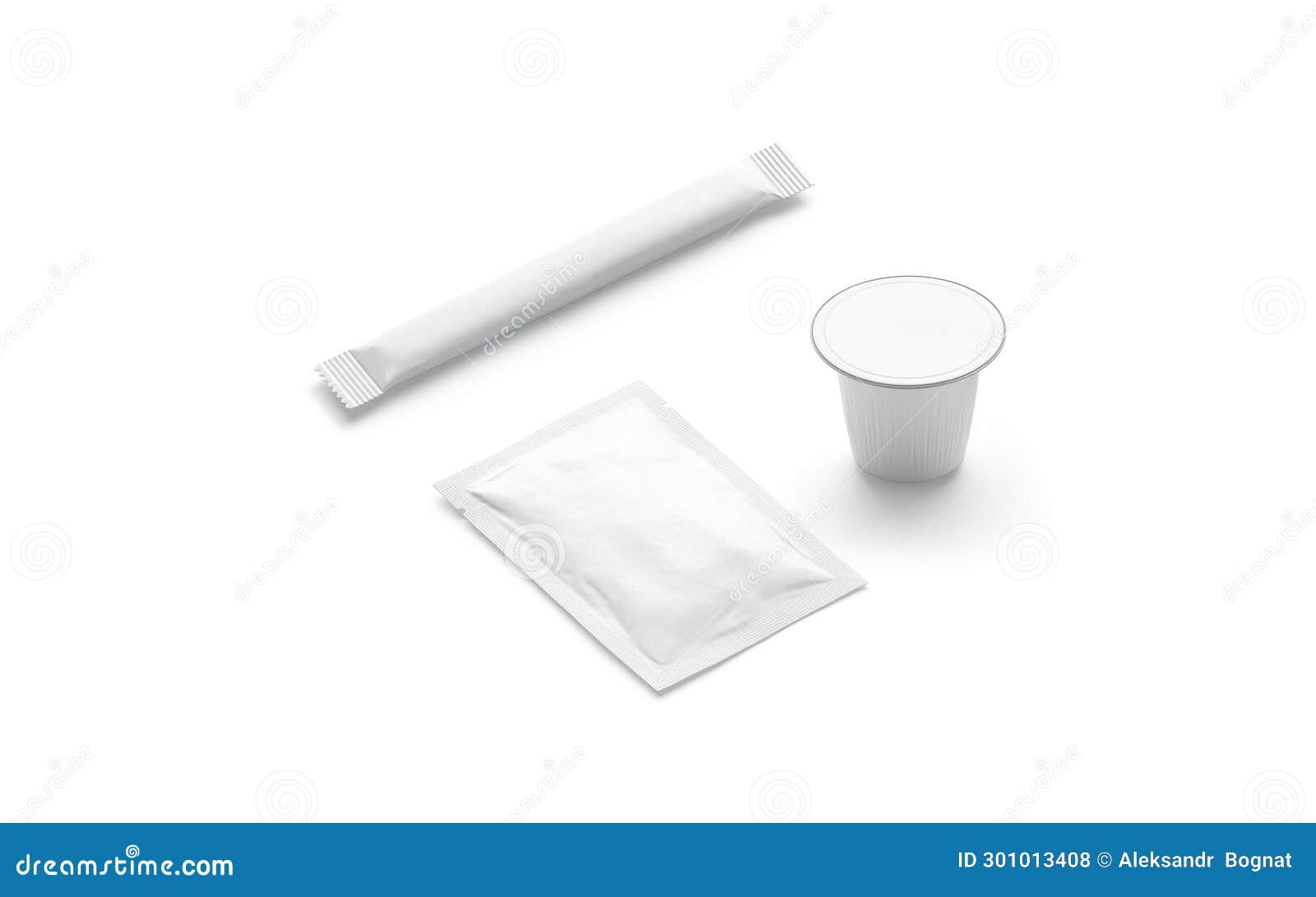 Blank White Coffee, Sugar and Sachet Pack Mockup, Isolated Stock ...