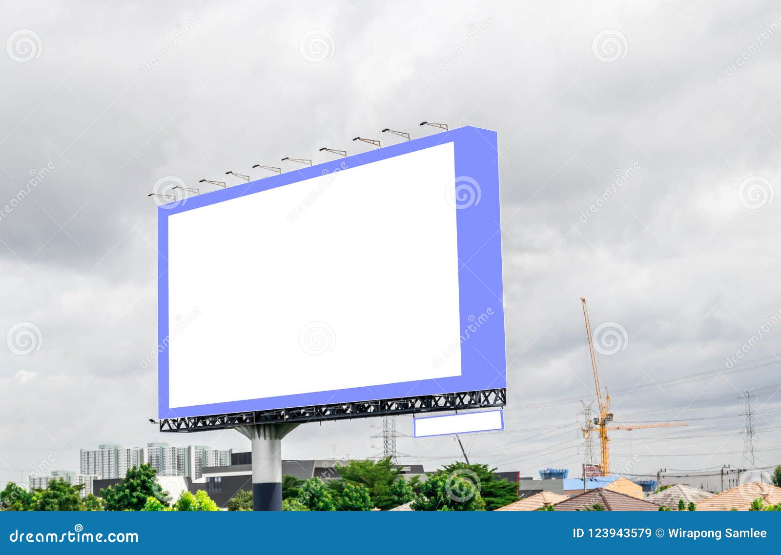 Blank White Color Billboard. Stock Image - Image of template, outdoor ...