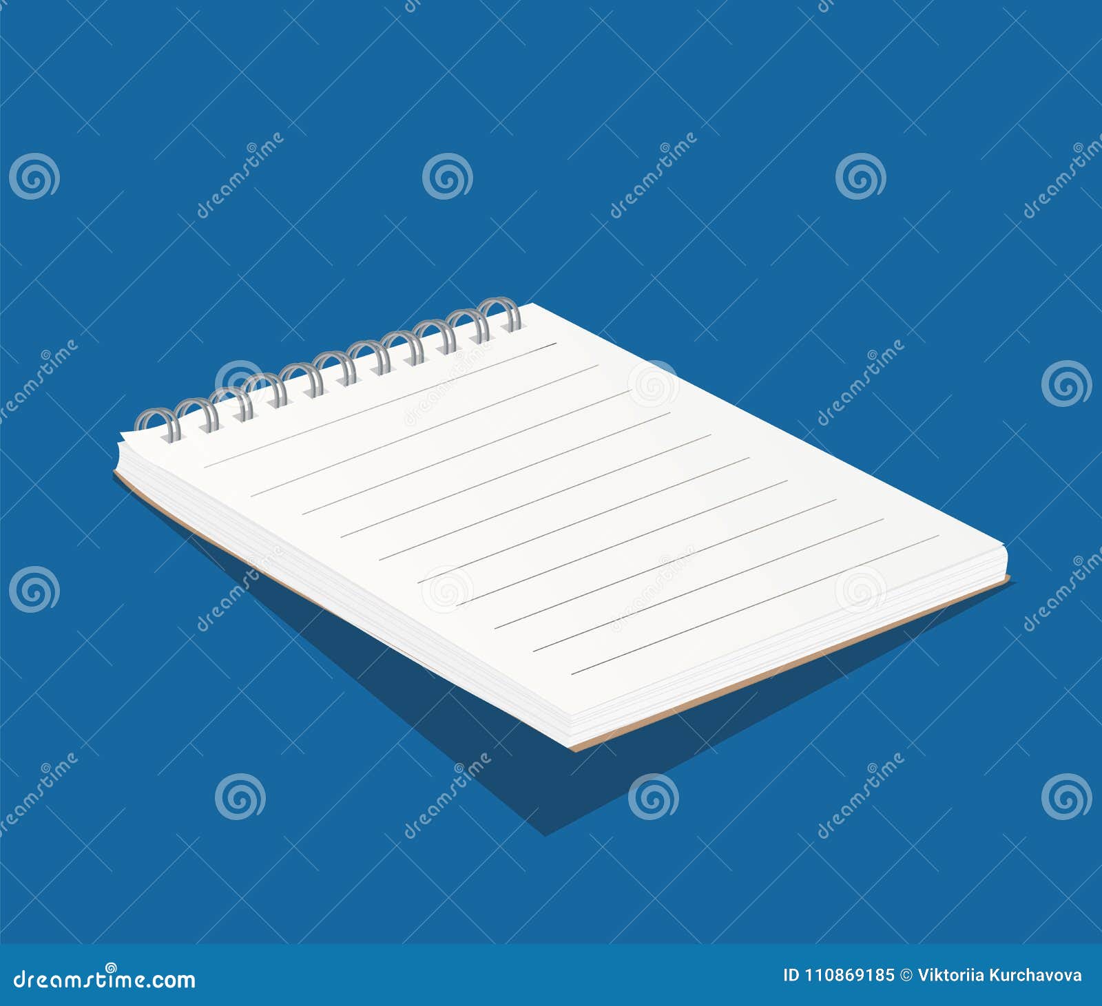 Blank White Copybook Template. 3d Illustration of a Notebook Stock ...