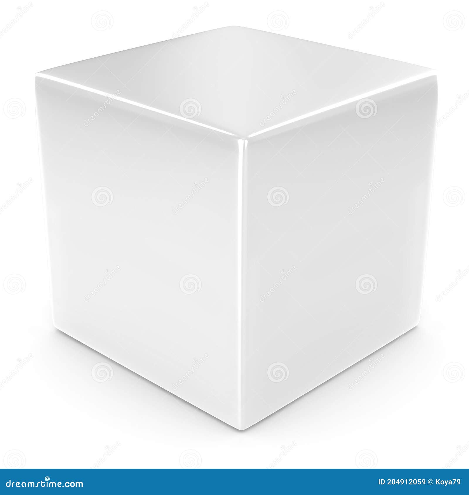 Blank White Cube 3d Rendering Stock Illustration - Illustration of form ...