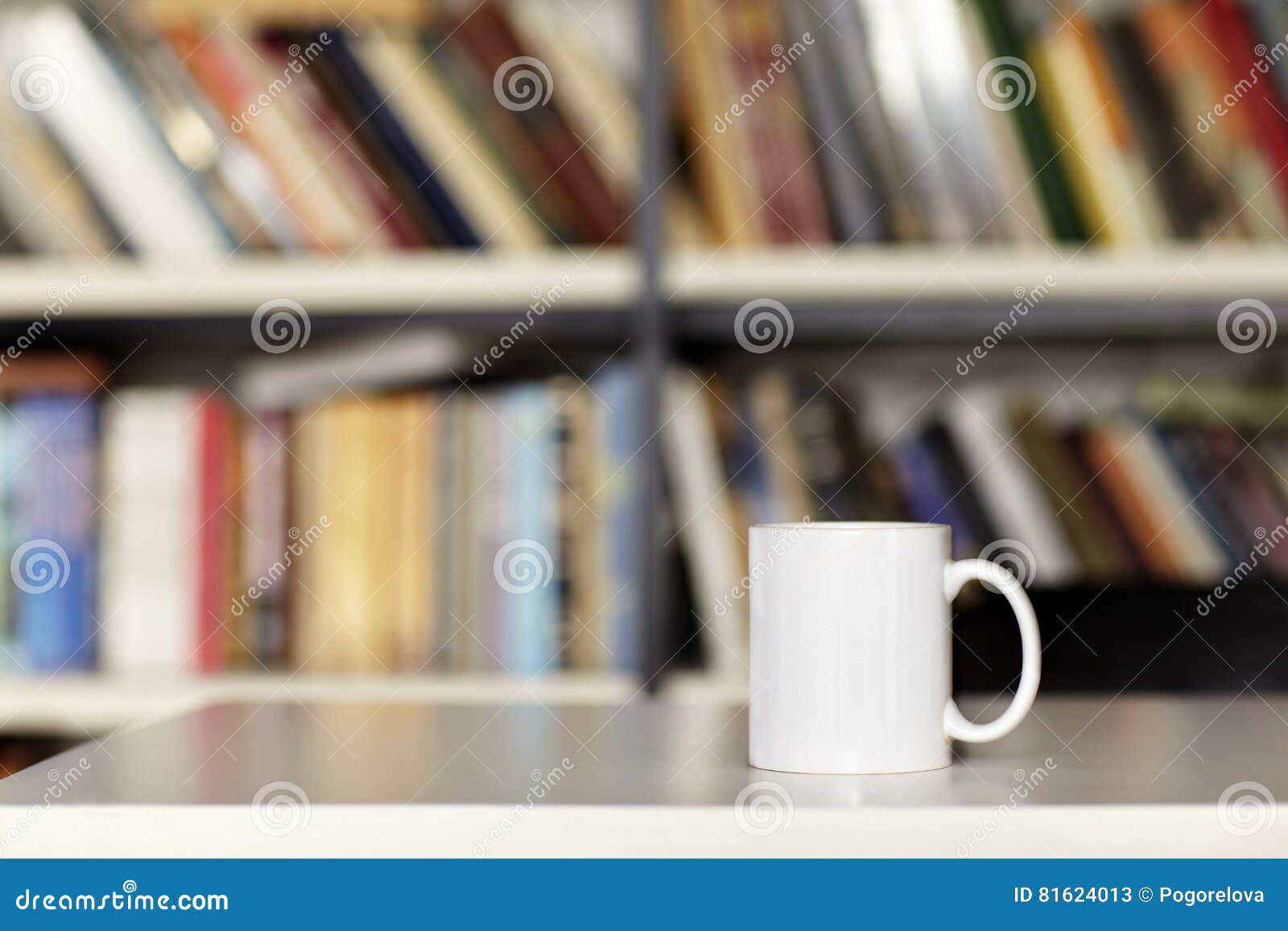Blank White Cup, Design Layout. Library Interior Stock Image - Image of ...