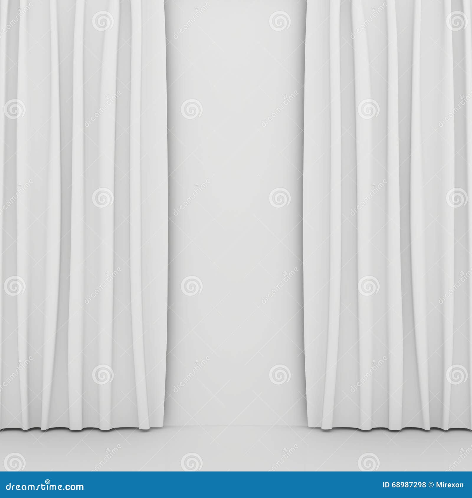 Blank White Curtain or Drapes on White-gray Background Stock Photo ...