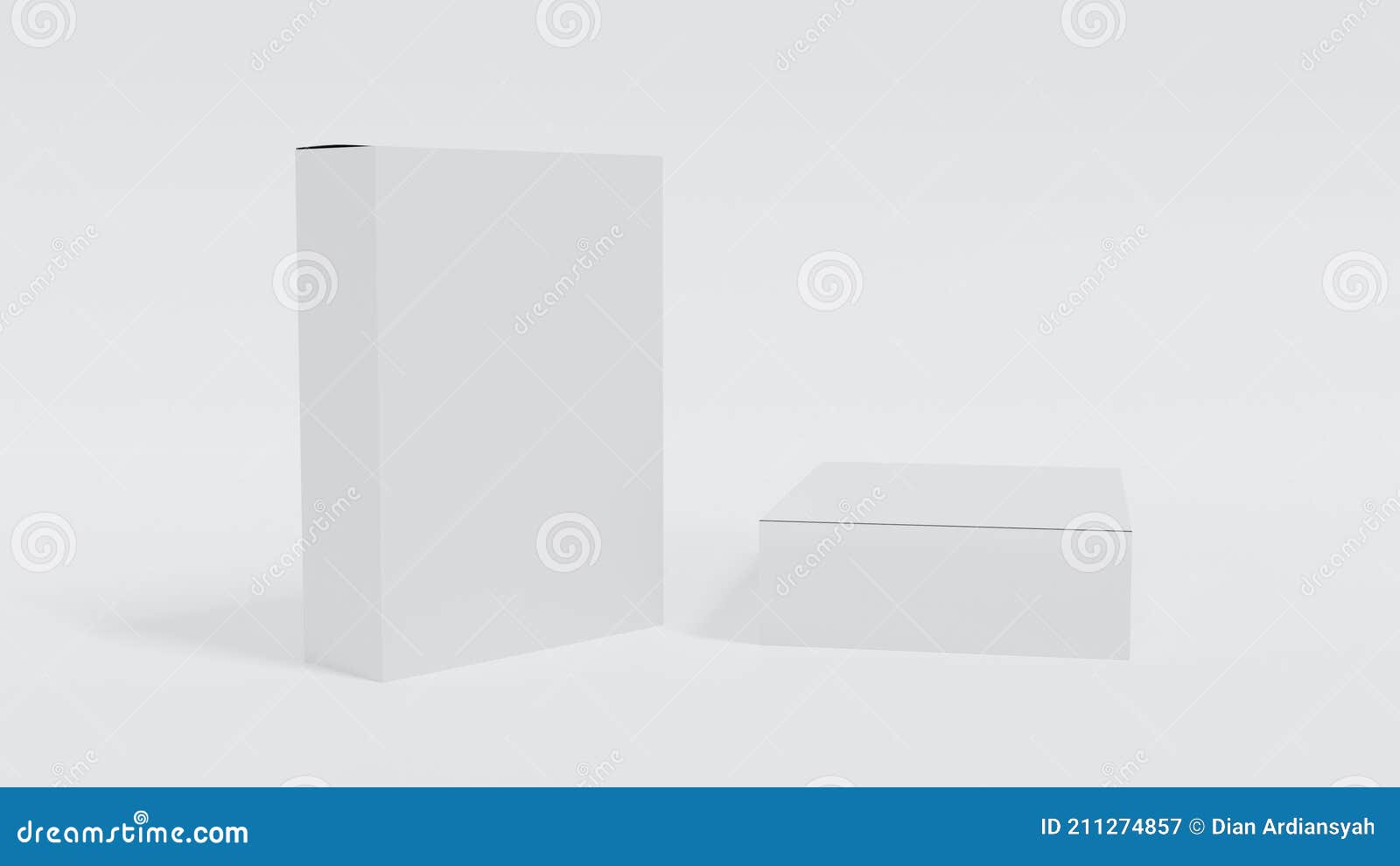 Blank White 3d Render Box Packaging Template for Mockup Stock ...