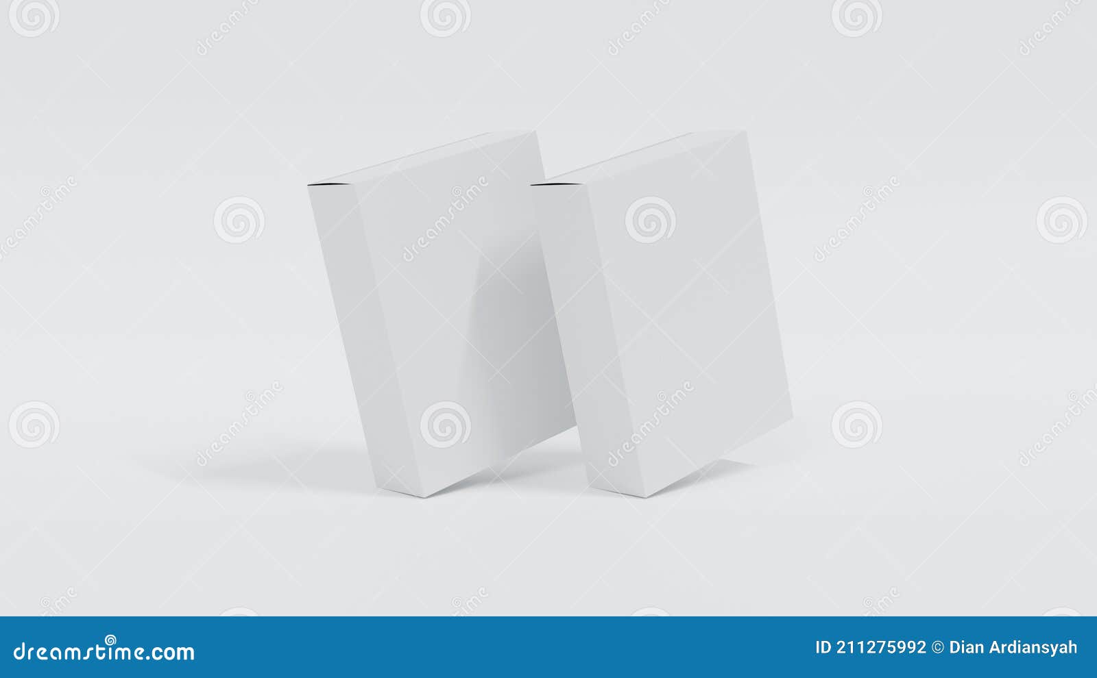 Blank White 3d Render Box Packaging Template for Mockup Stock ...