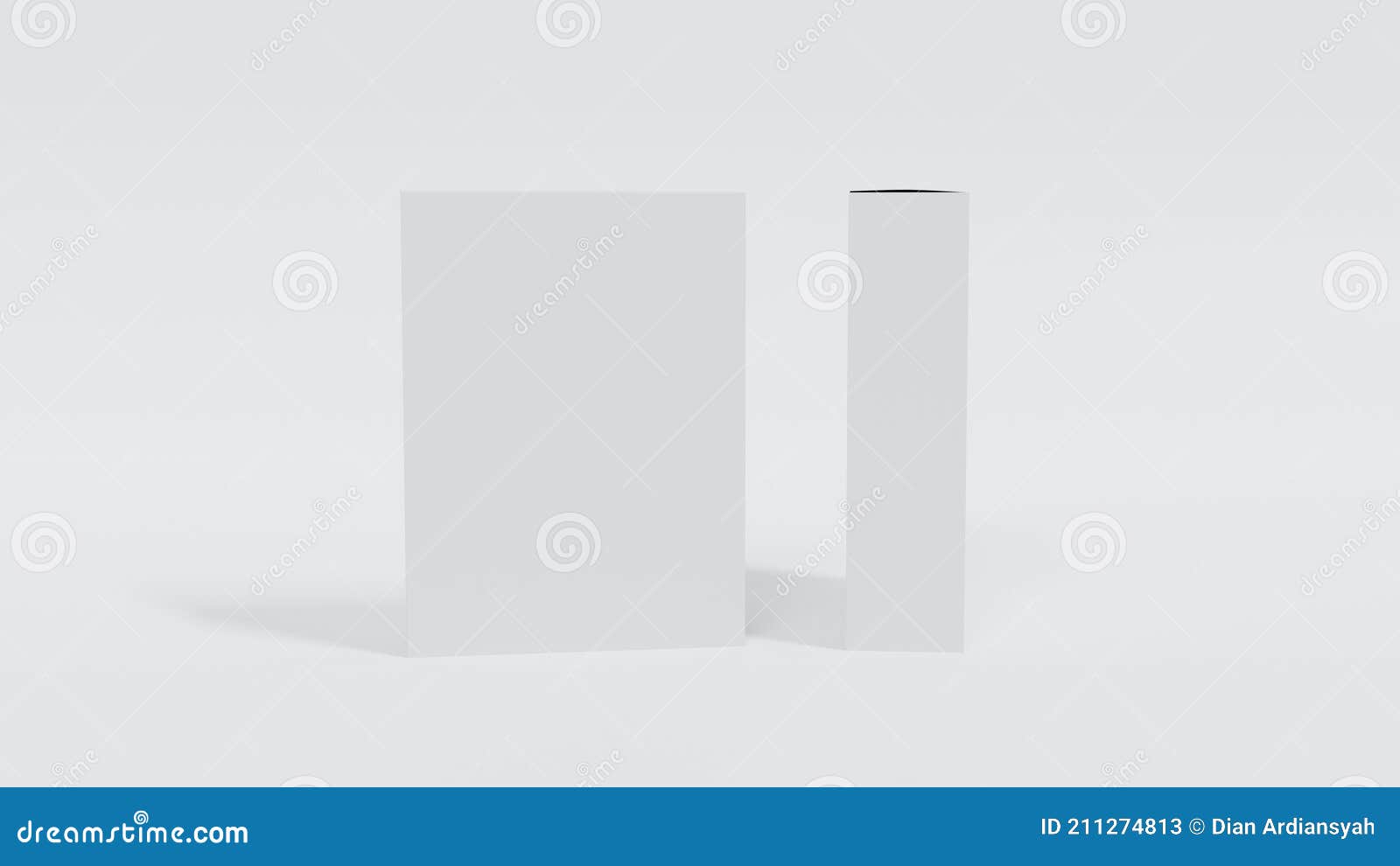 Blank White 3d Render Box Packaging Template for Mockup Stock ...