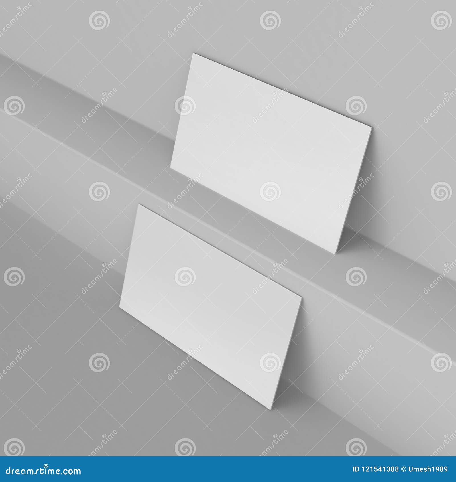 Blank White 3d Visiting Card Template 3d Render Illustration for Mock ...