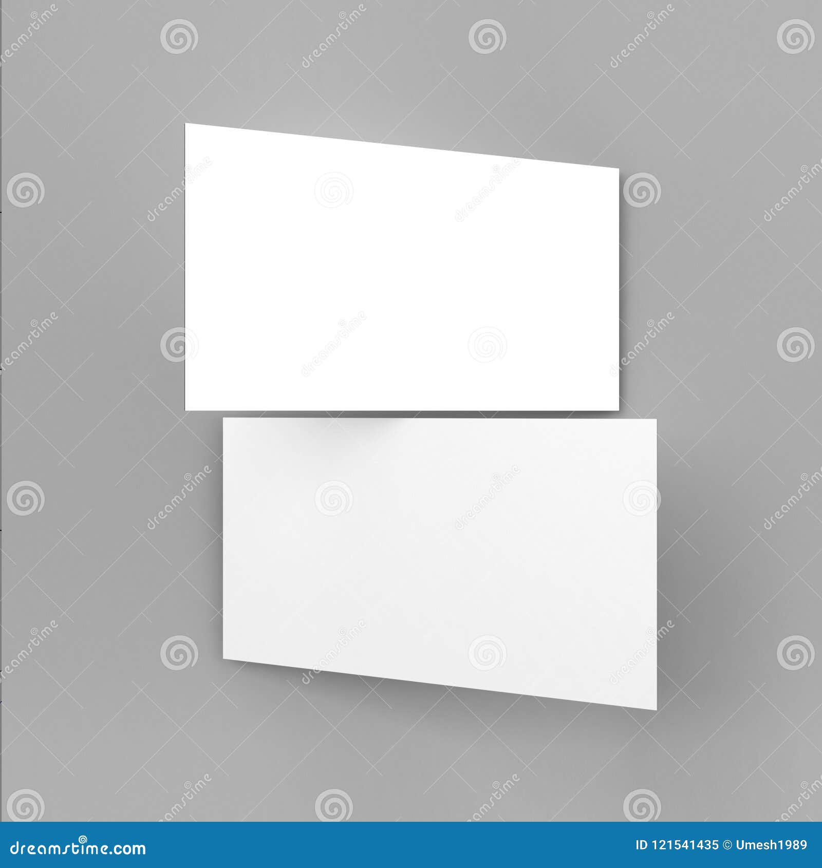 Blank White 3d Visiting Card Template 3d Render Illustration for Mock ...