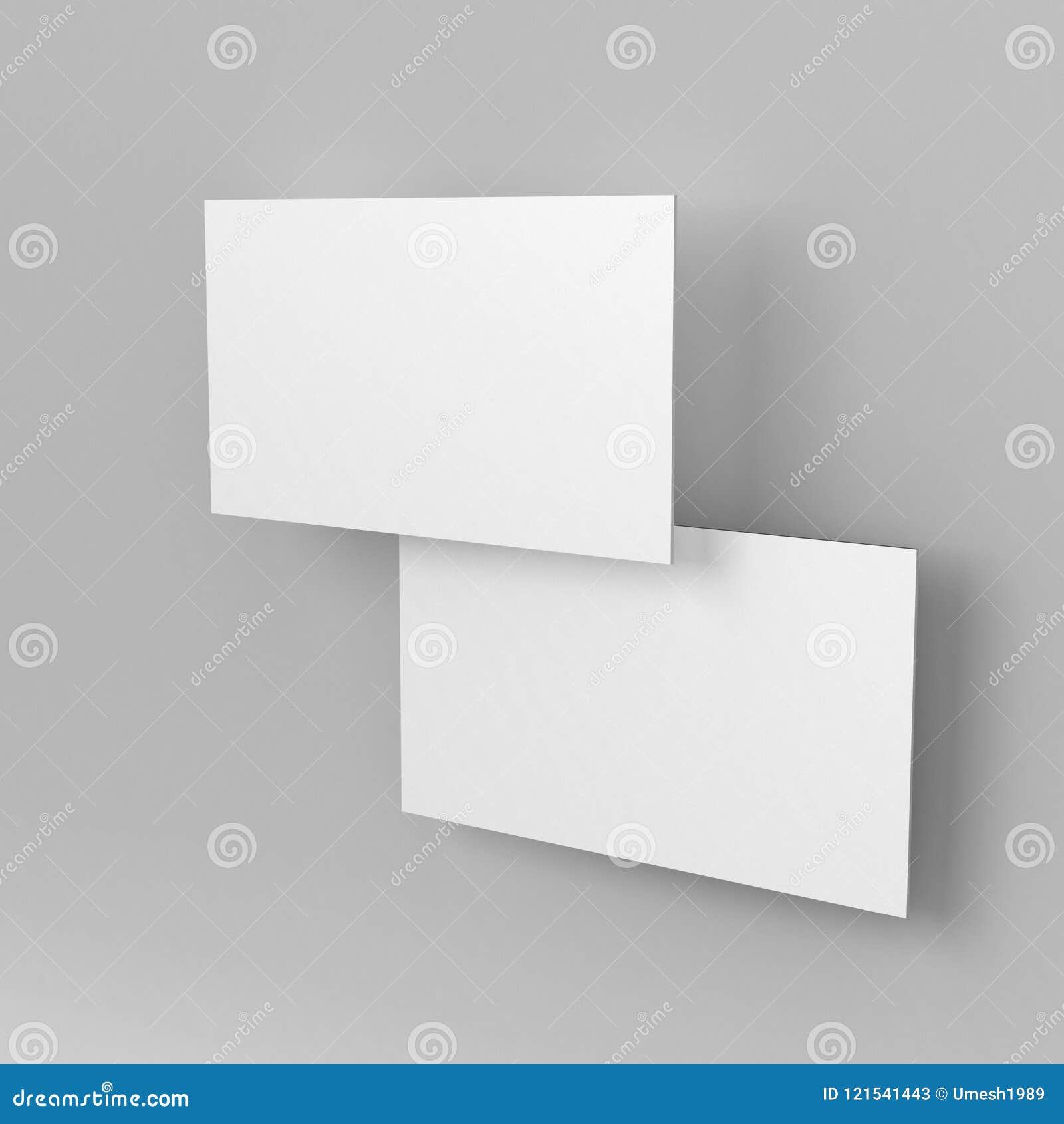 Blank White 3d Visiting Card Template 3d Render Illustration for Mock ...