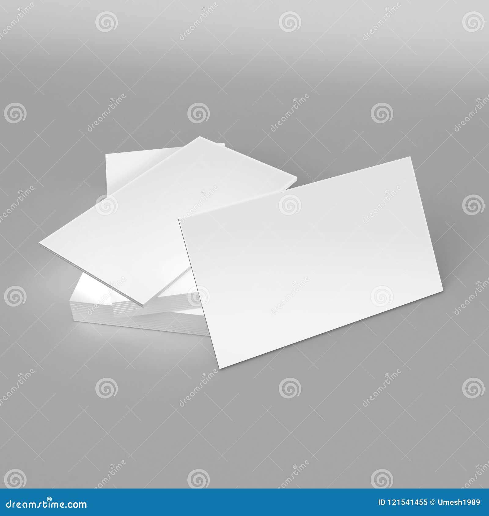 Blank White 3d Visiting Card Template 3d Render Illustration for Mock ...
