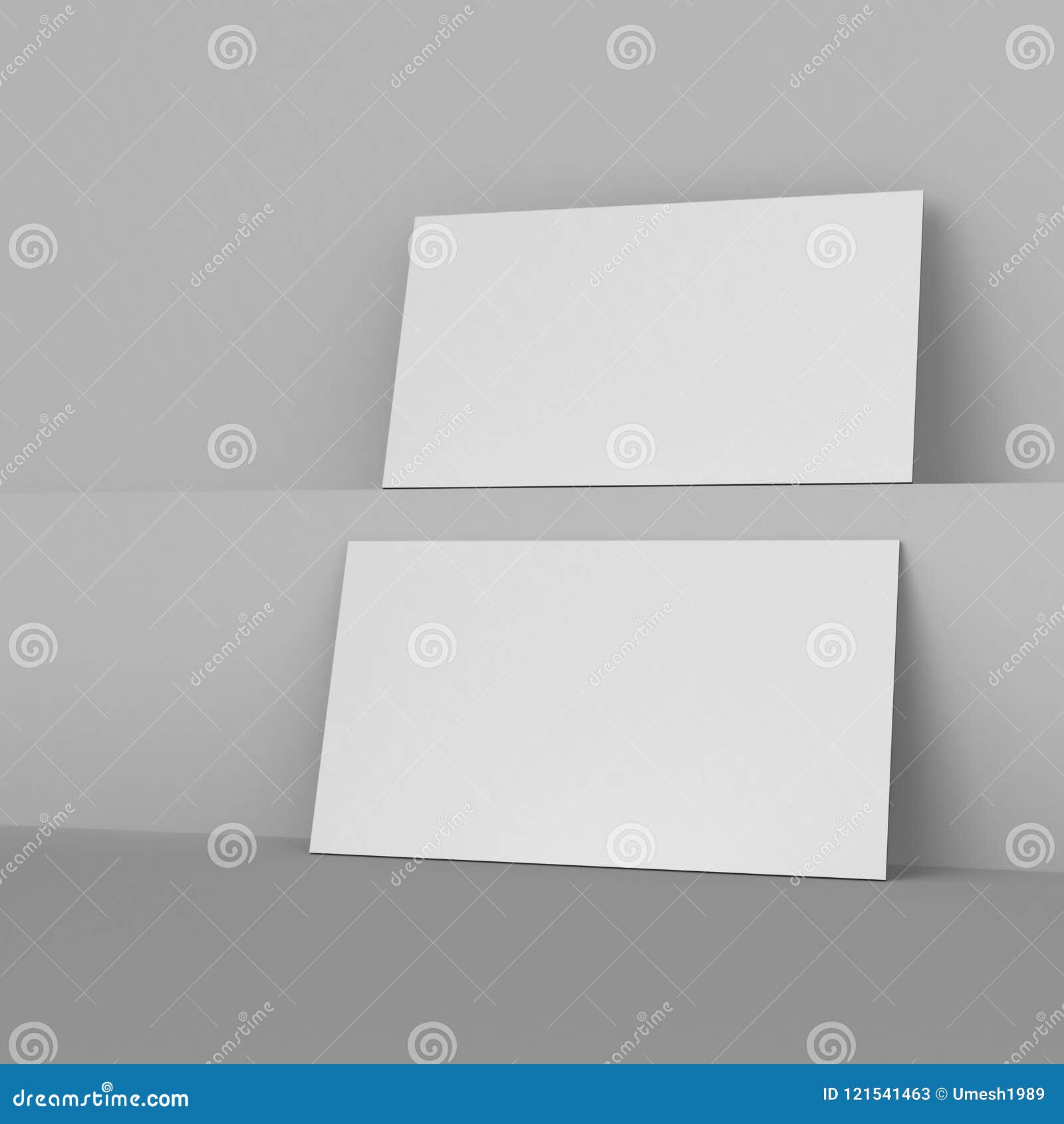 Blank White 3d Visiting Card Template 3d Render Illustration for Mock ...